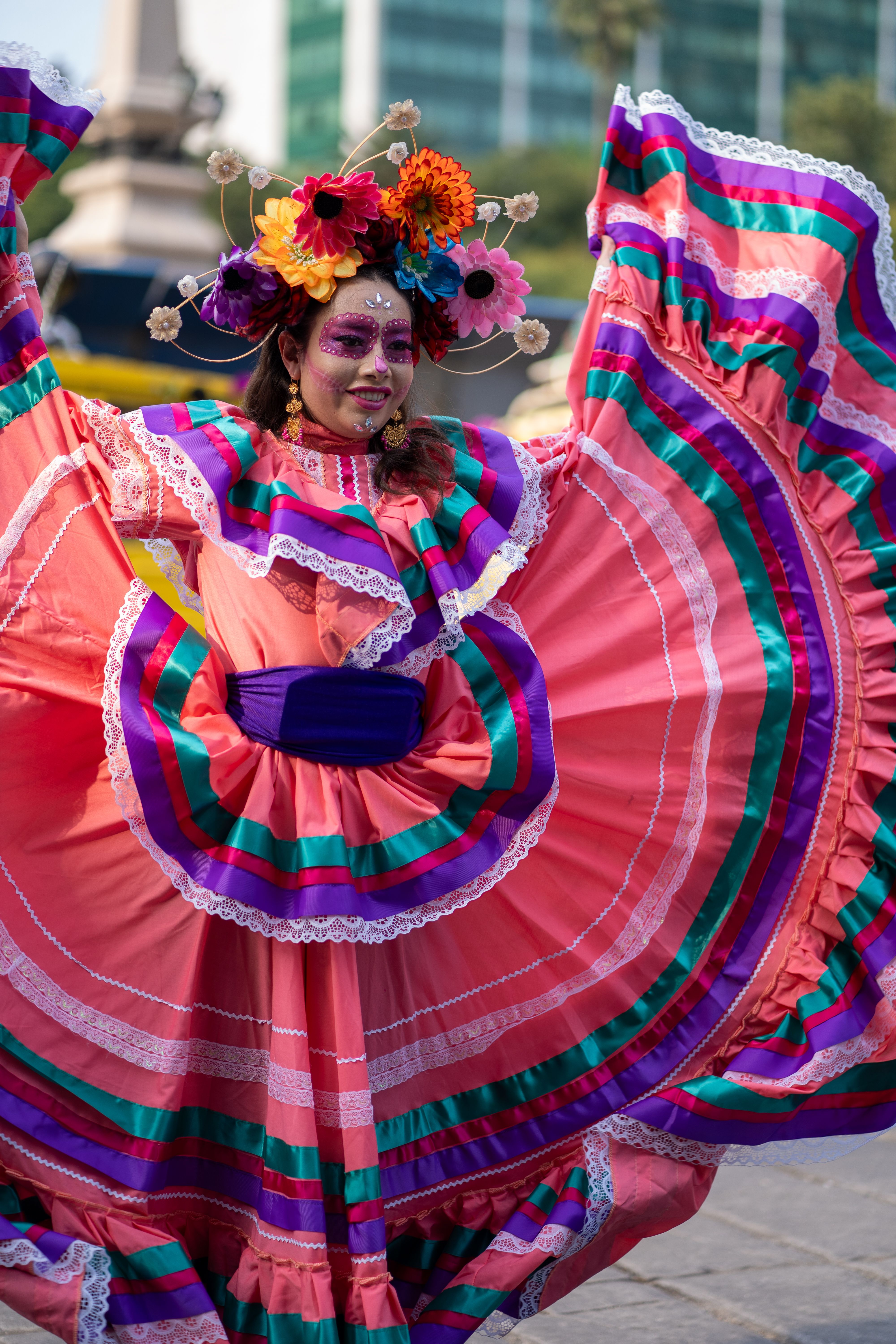 Vibrant Catrina Costume in Mexico City Parade · Free Stock Photo