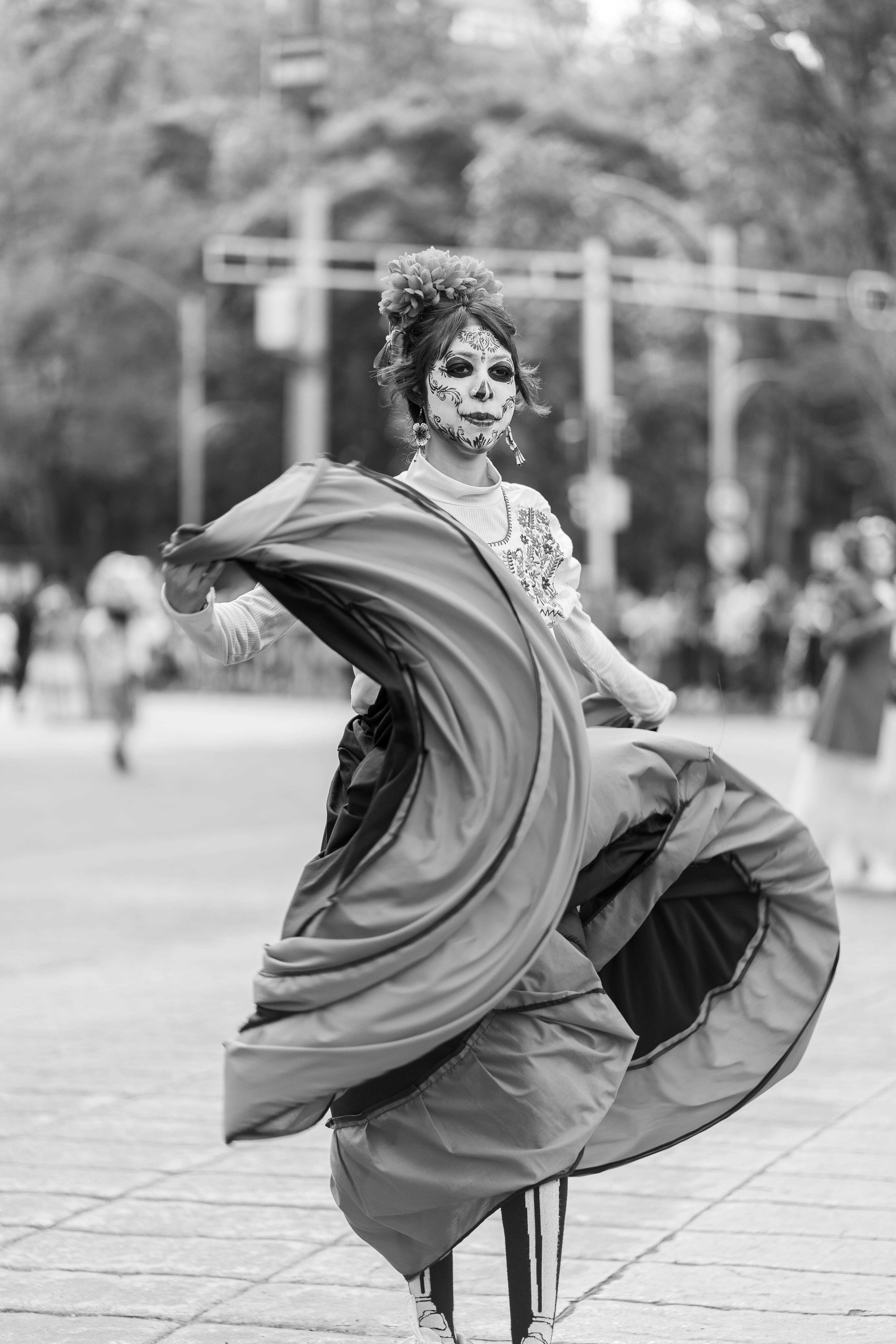 Elegant Catrina Dancing in Mexico City Streets · Free Stock Photo