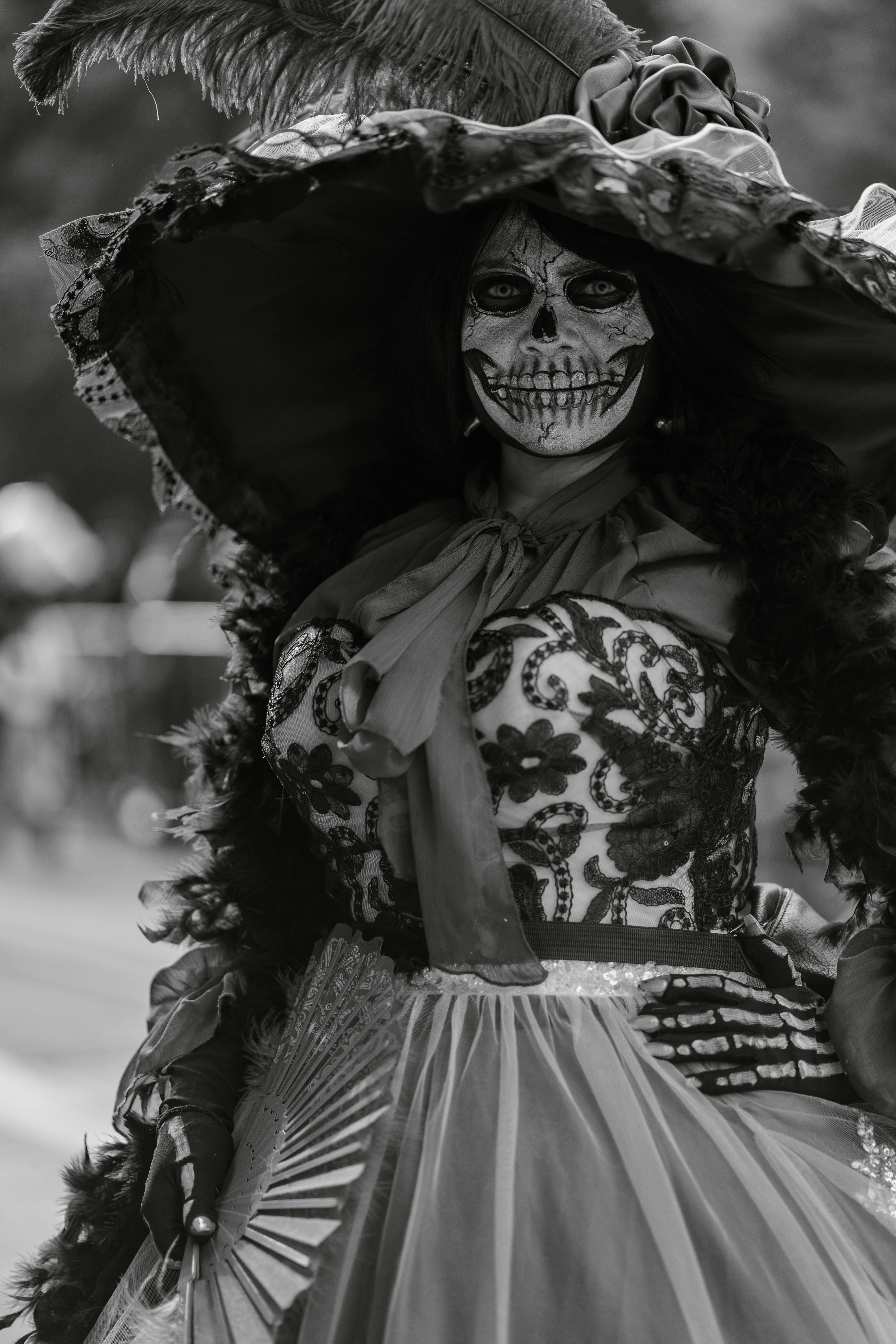 Elegant Catrina Costume Celebrating Mexican Culture · Free Stock Photo