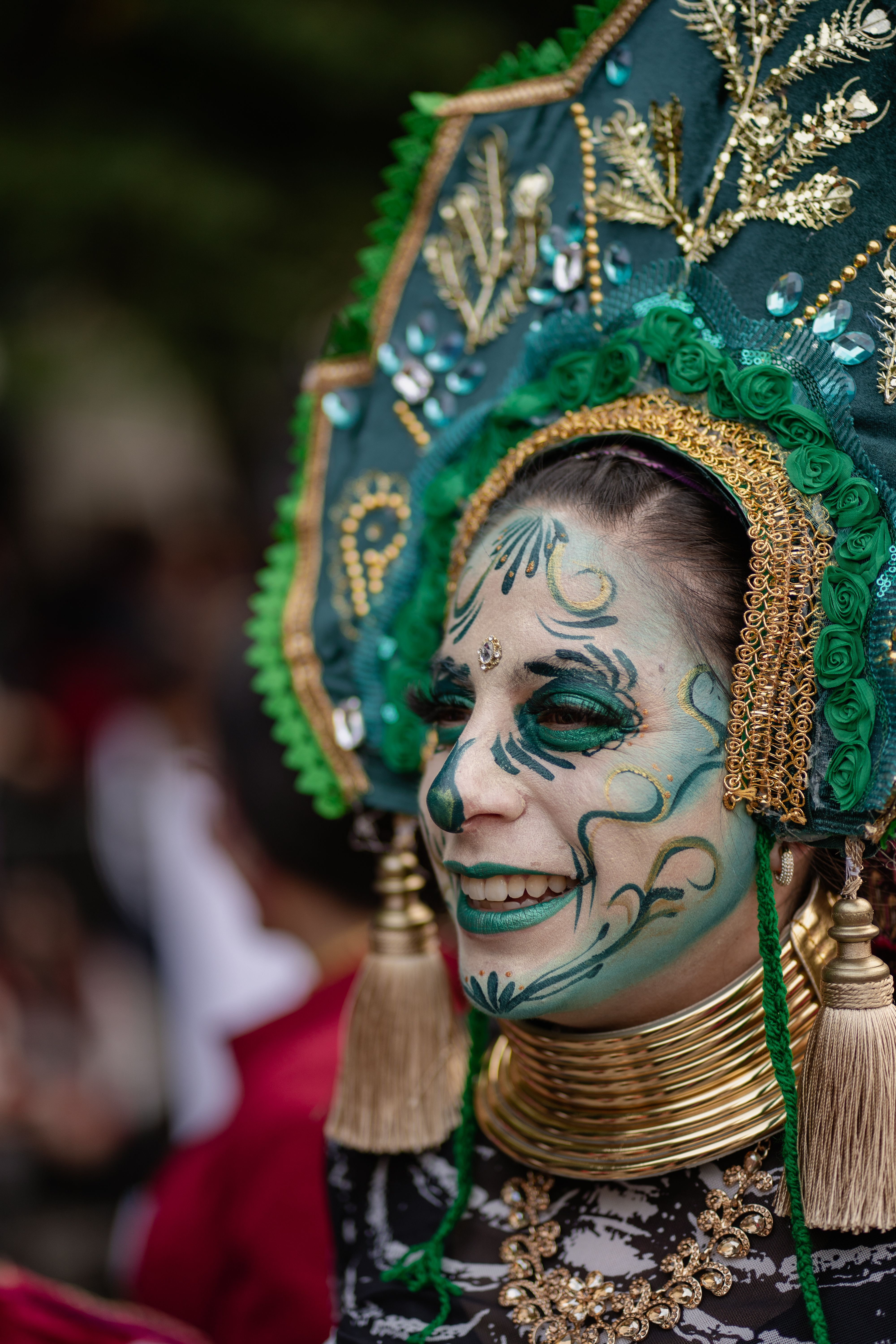 Maquillaje Colorido De Catrina En Celebración Mexicana · Foto de stock ...