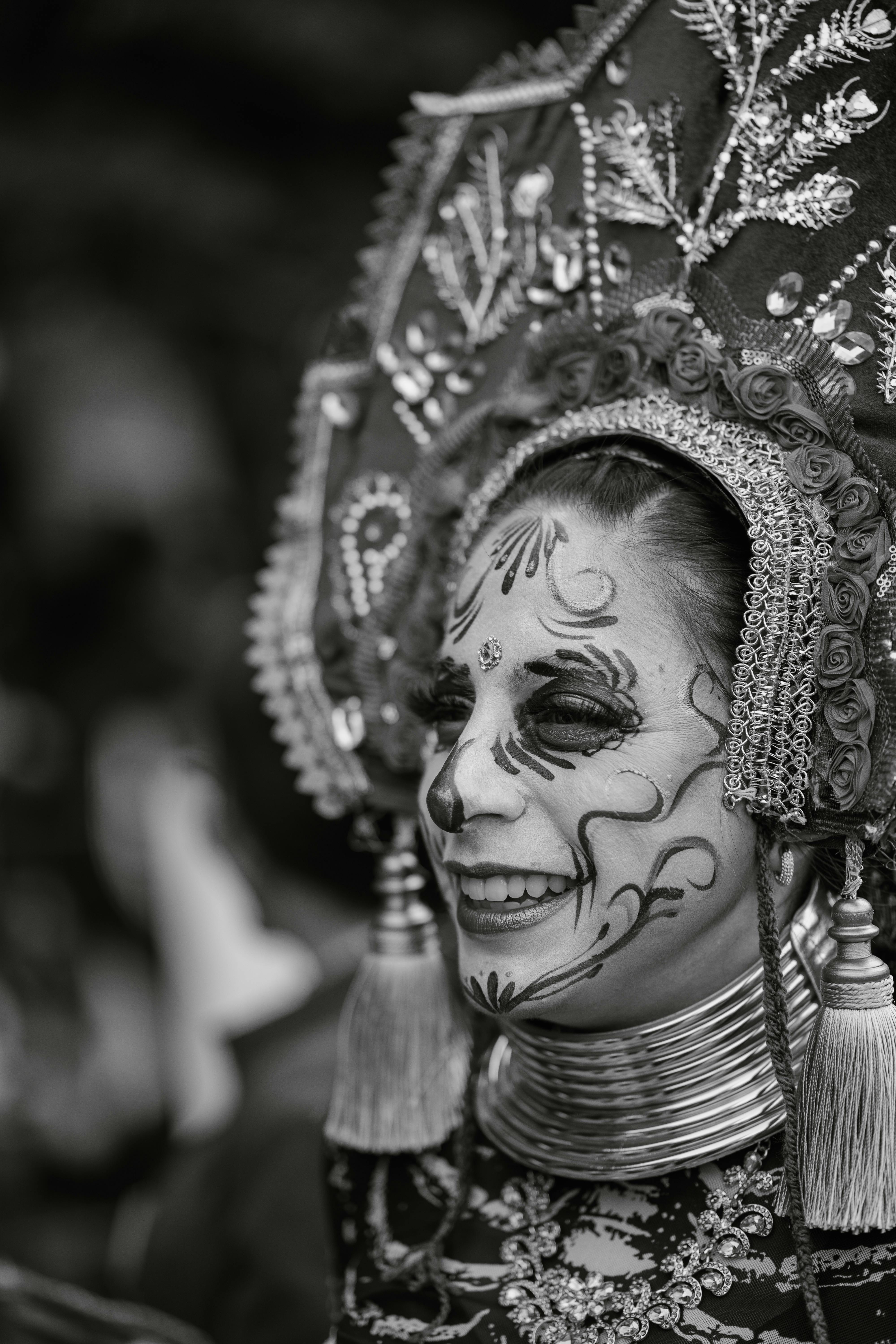 Elaborate Catrina Makeup Celebrating Mexican Traditions · Free Stock Photo