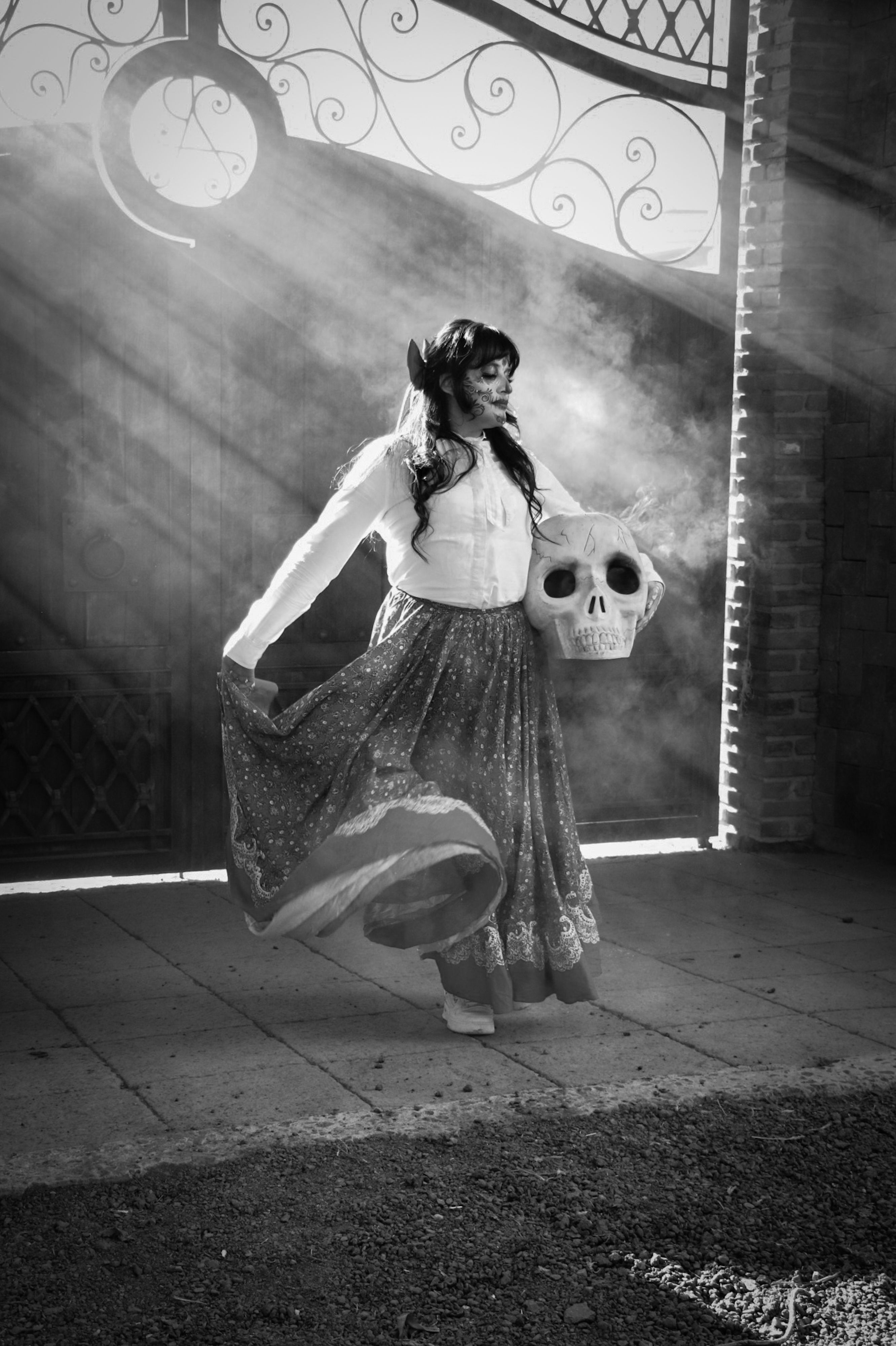 Dramatic Black and White Day of the Dead Scene · Free Stock Photo
