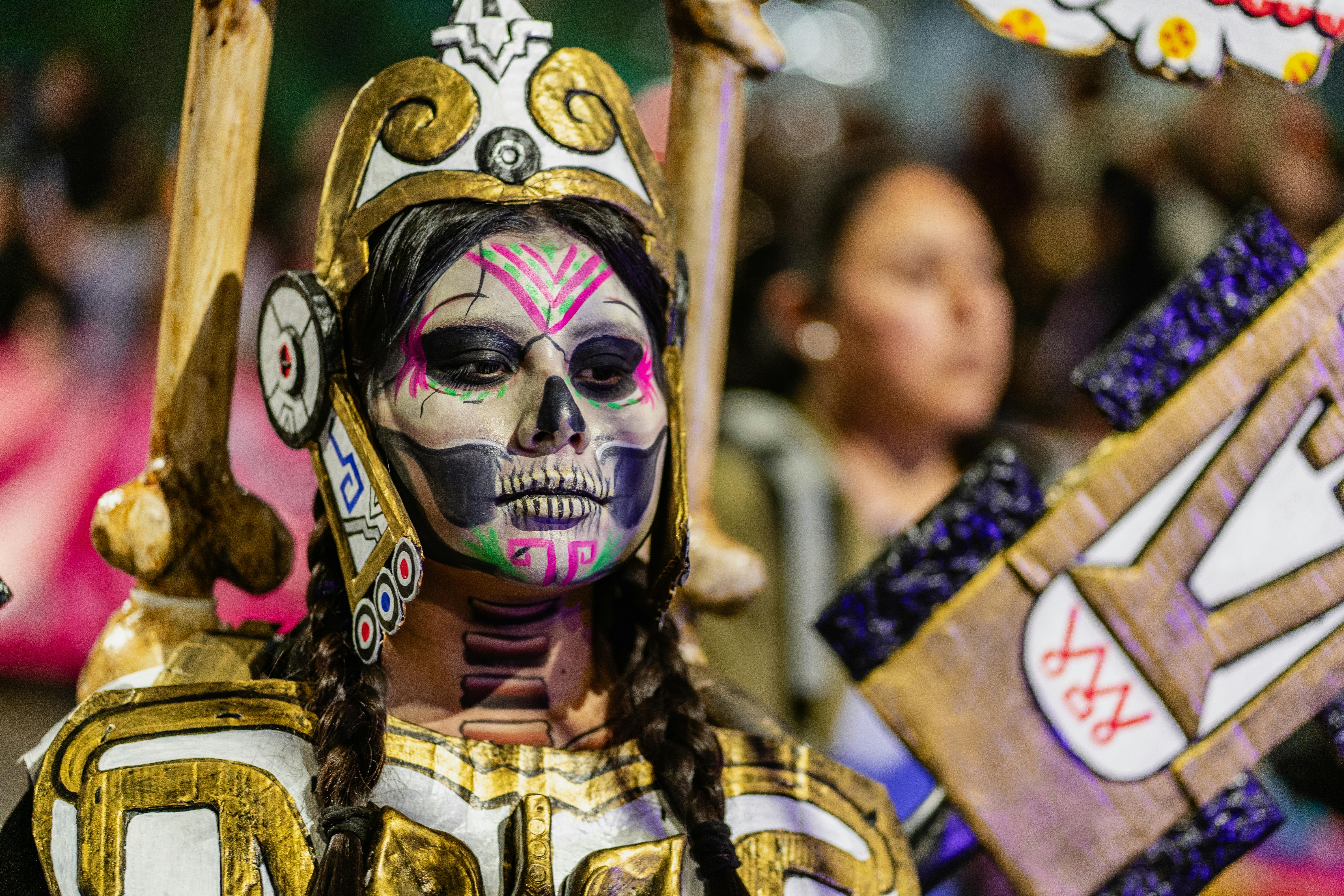 Vibrant Catrina Costume Celebration in Mexico City · Free Stock Photo
