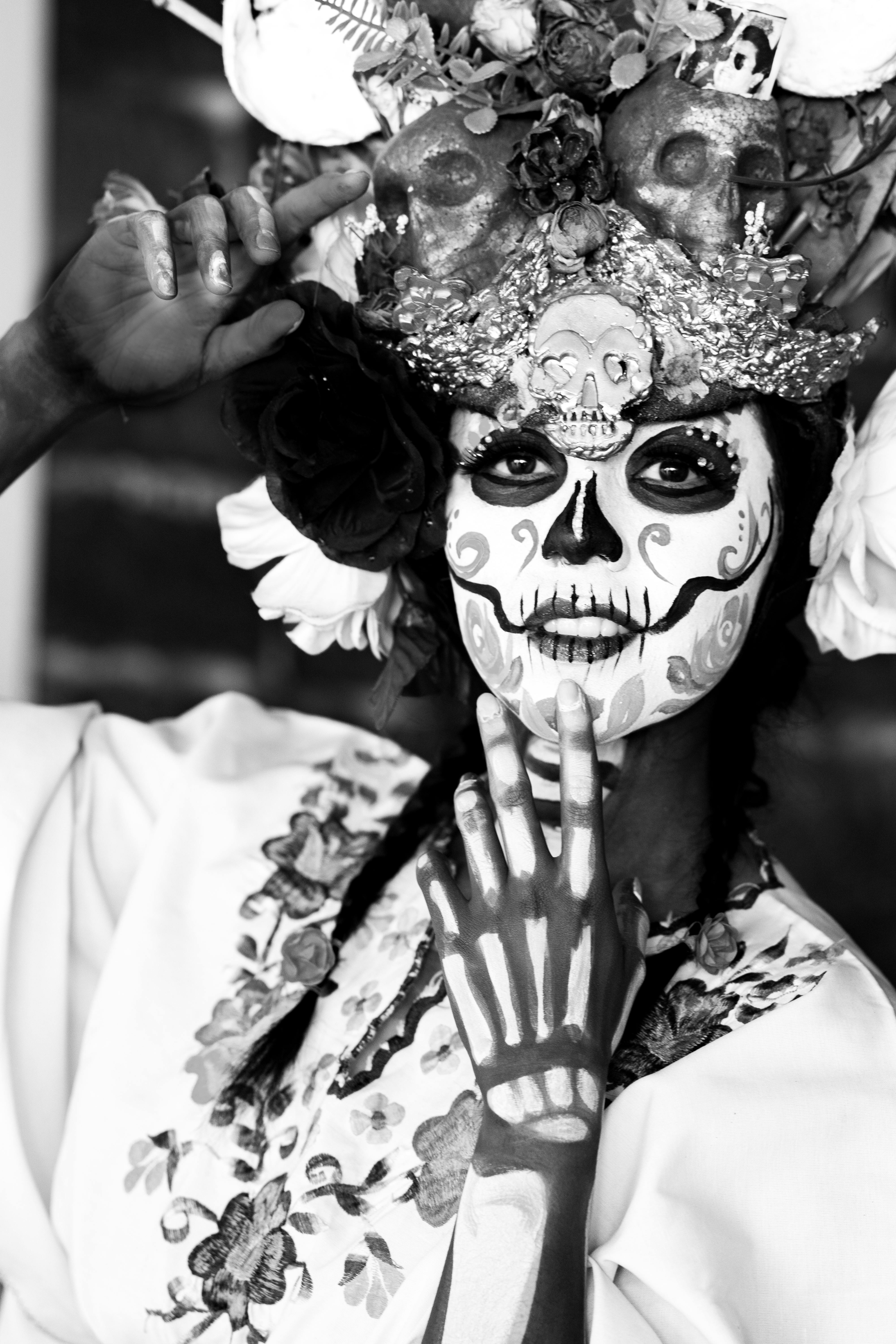 Elegant Catrina in Traditional Mexican Costume · Free Stock Photo