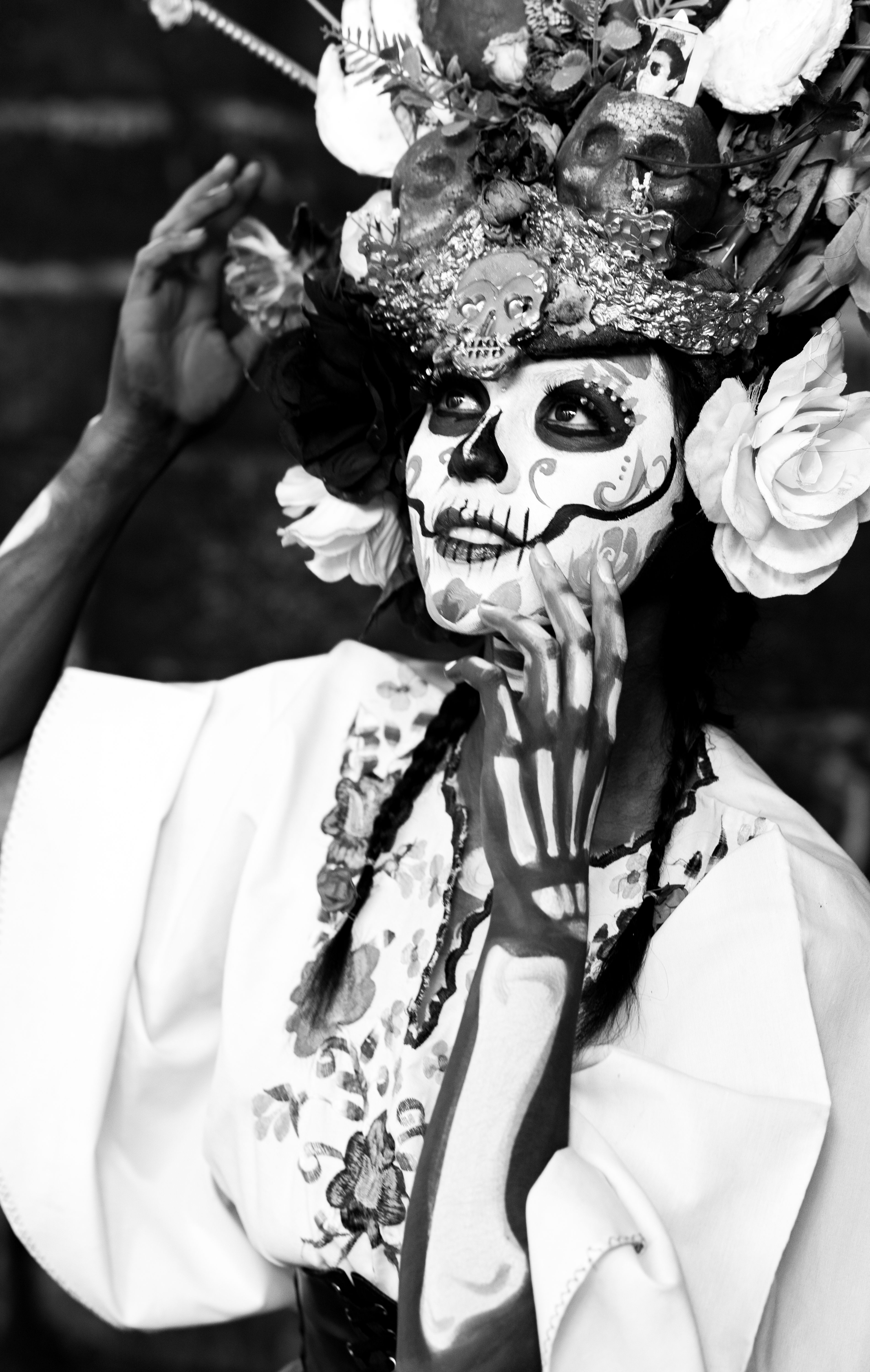 Maquillaje Y Disfraz De Catrina En La Ciudad De México · Foto de stock ...