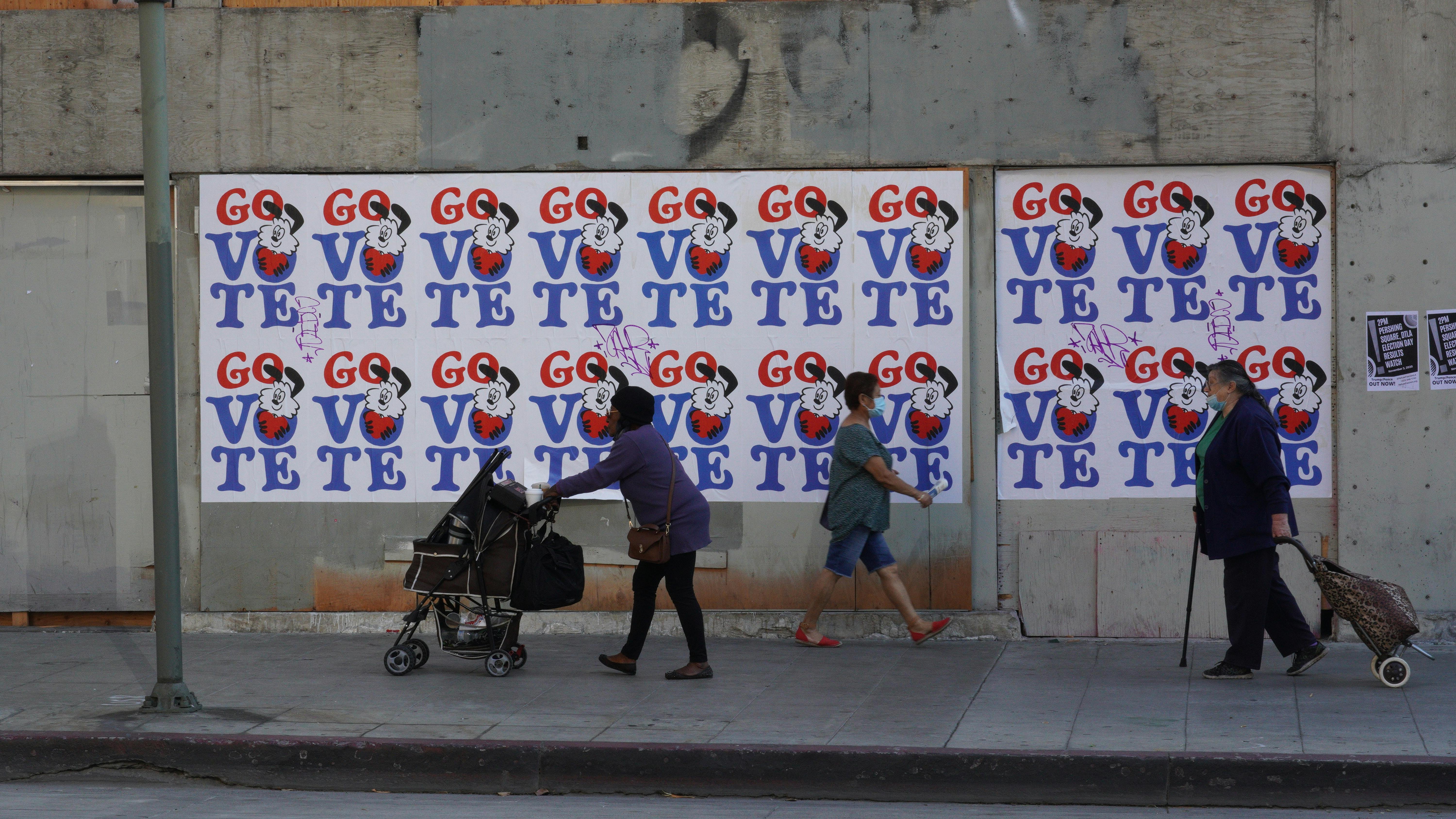 Street Scene with Go Vote Posters in Los Angeles · Free Stock Photo