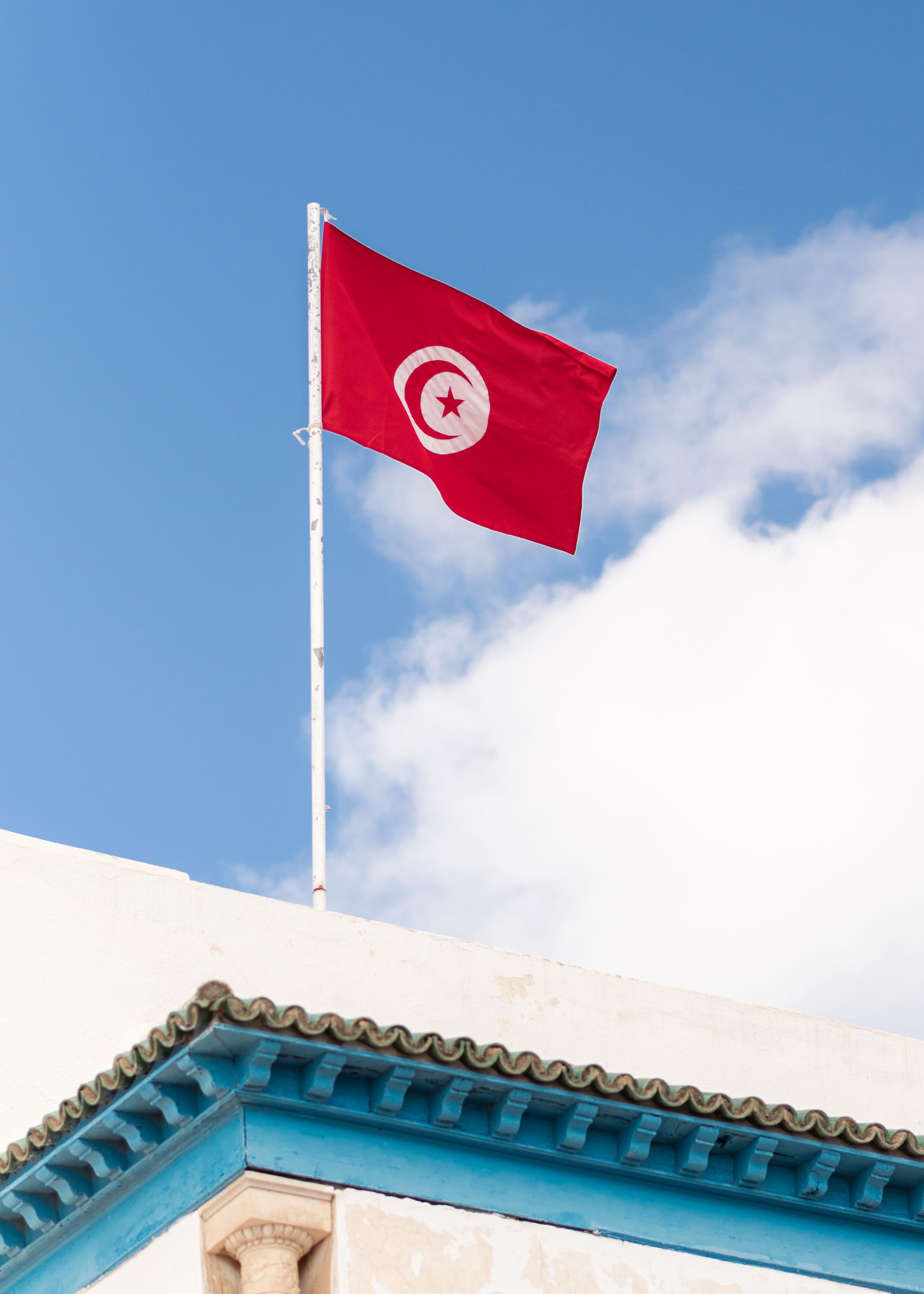 Tunisian Flag on Historic Building in Carthage · Free Stock Photo