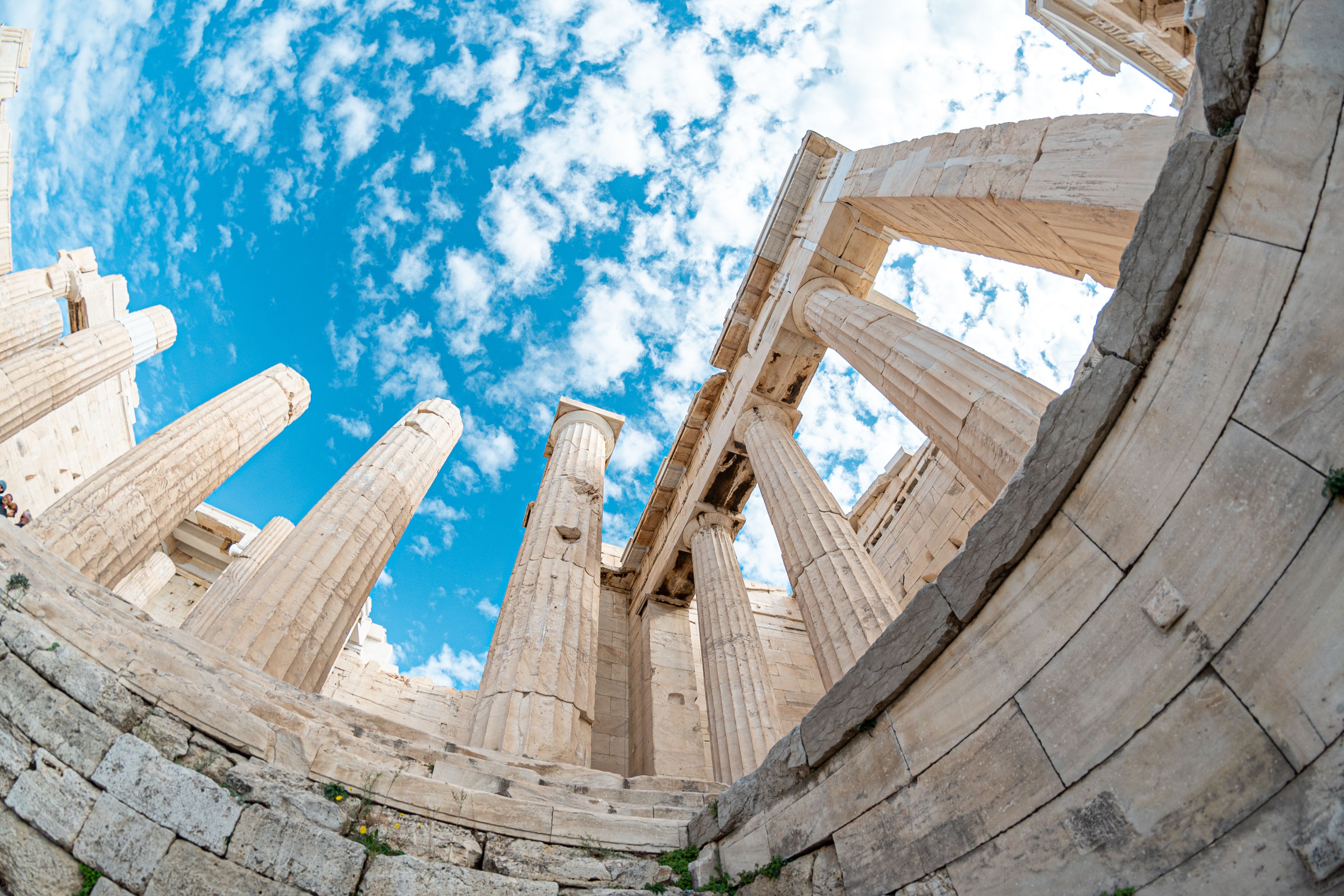 Acropolis Columns Under Blue Sky in Athens · Free Stock Photo