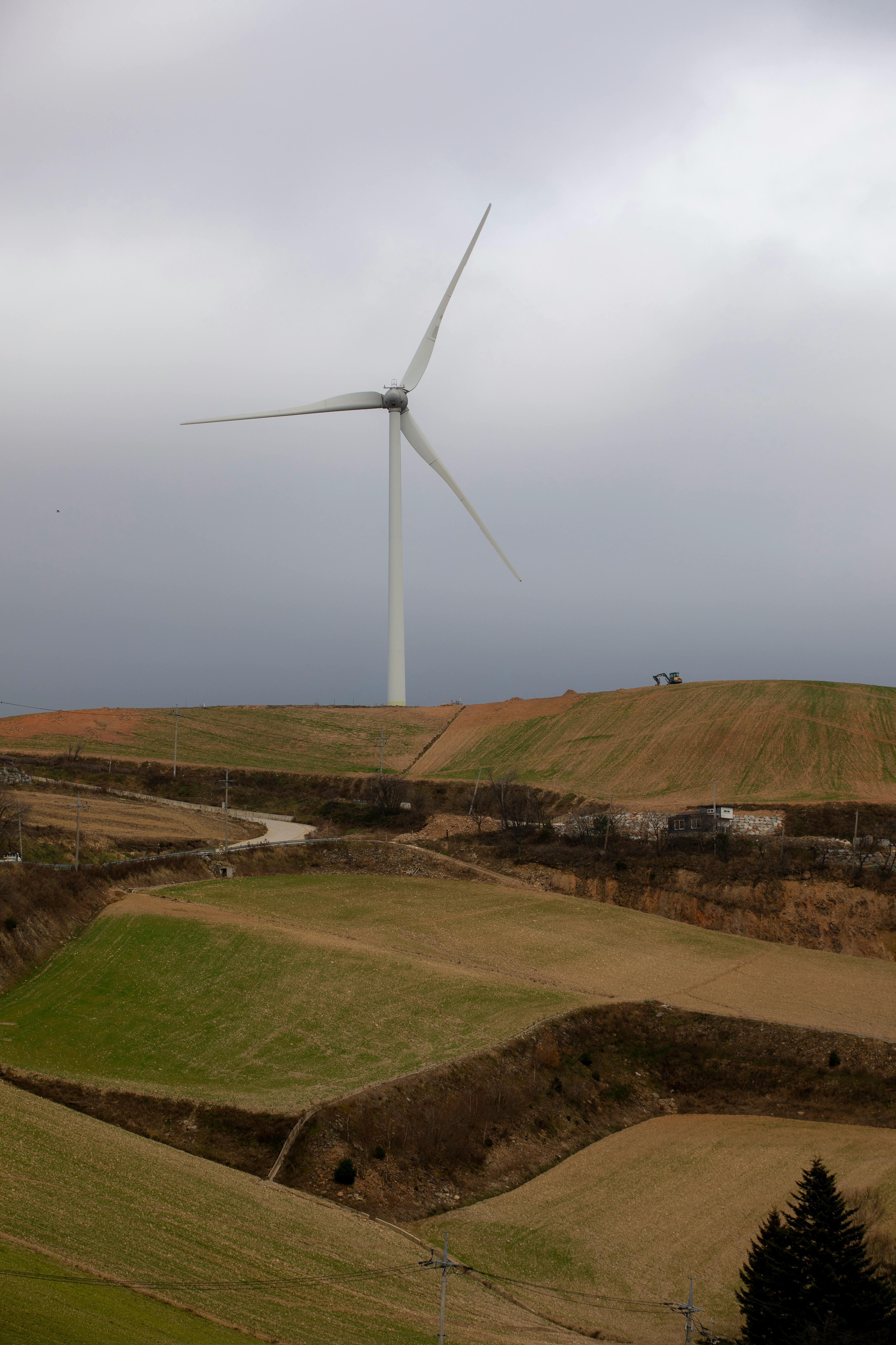 Wind Farm on Green Grass Pastures · Free Stock Photo