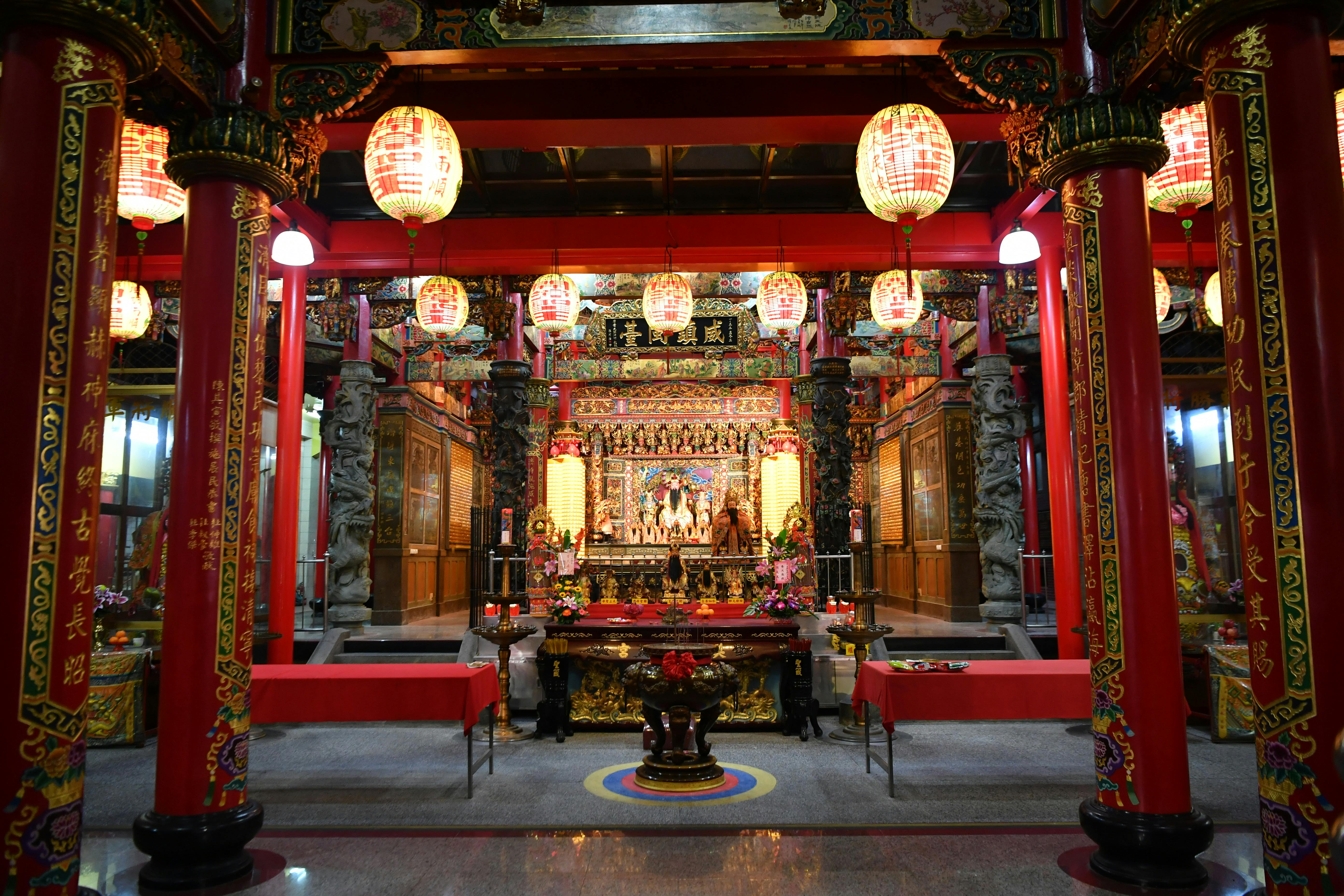 Beautifully Decorated Chinese Temple Interior · Free Stock Photo