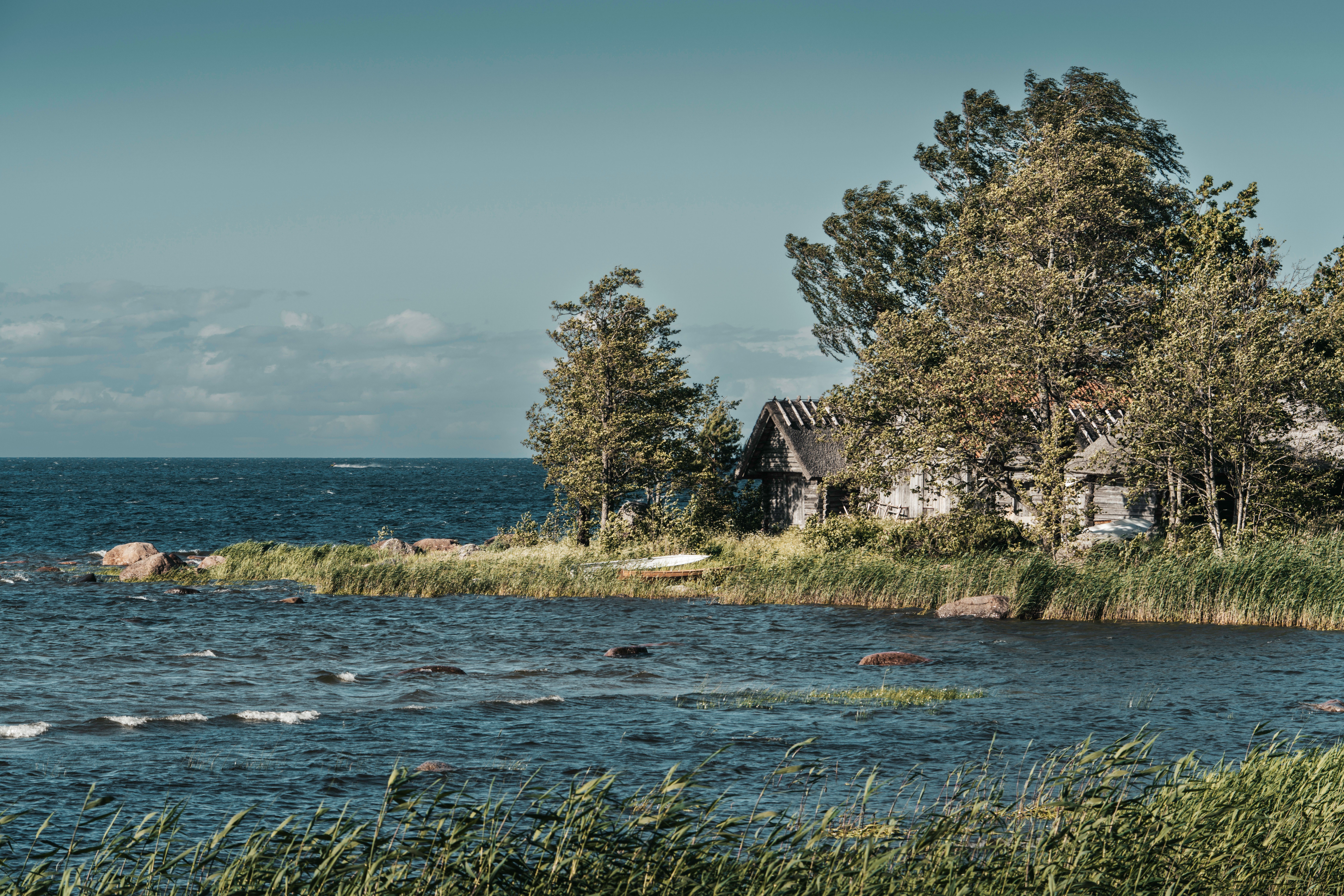 Scenic Baltic Sea Coast with Thatched House · Free Stock Photo