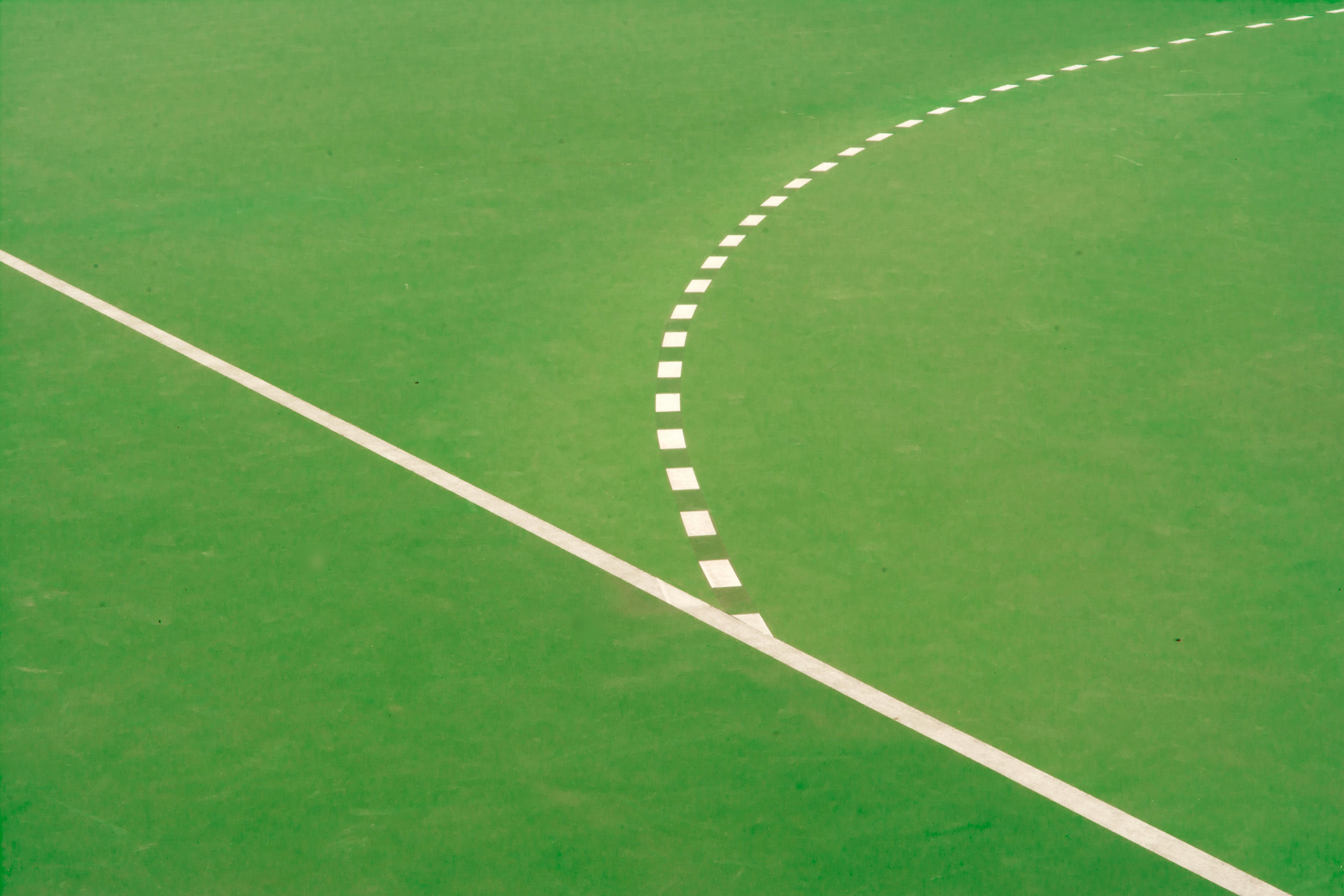 Abstract View of Sports Field Lines on Green Turf · Free Stock Photo