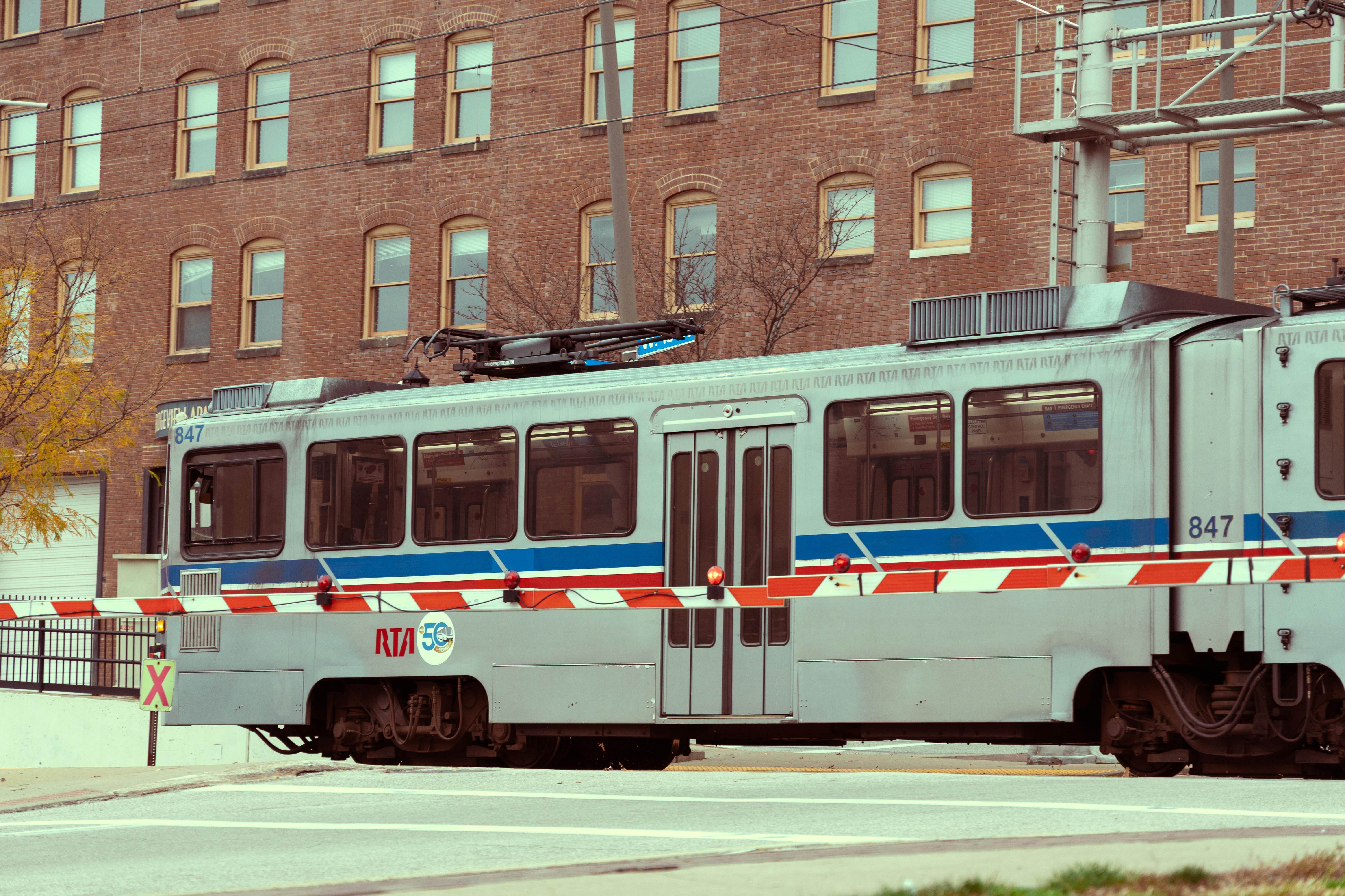 Urban Light Rail Transit in Cityscape Setting · Free Stock Photo