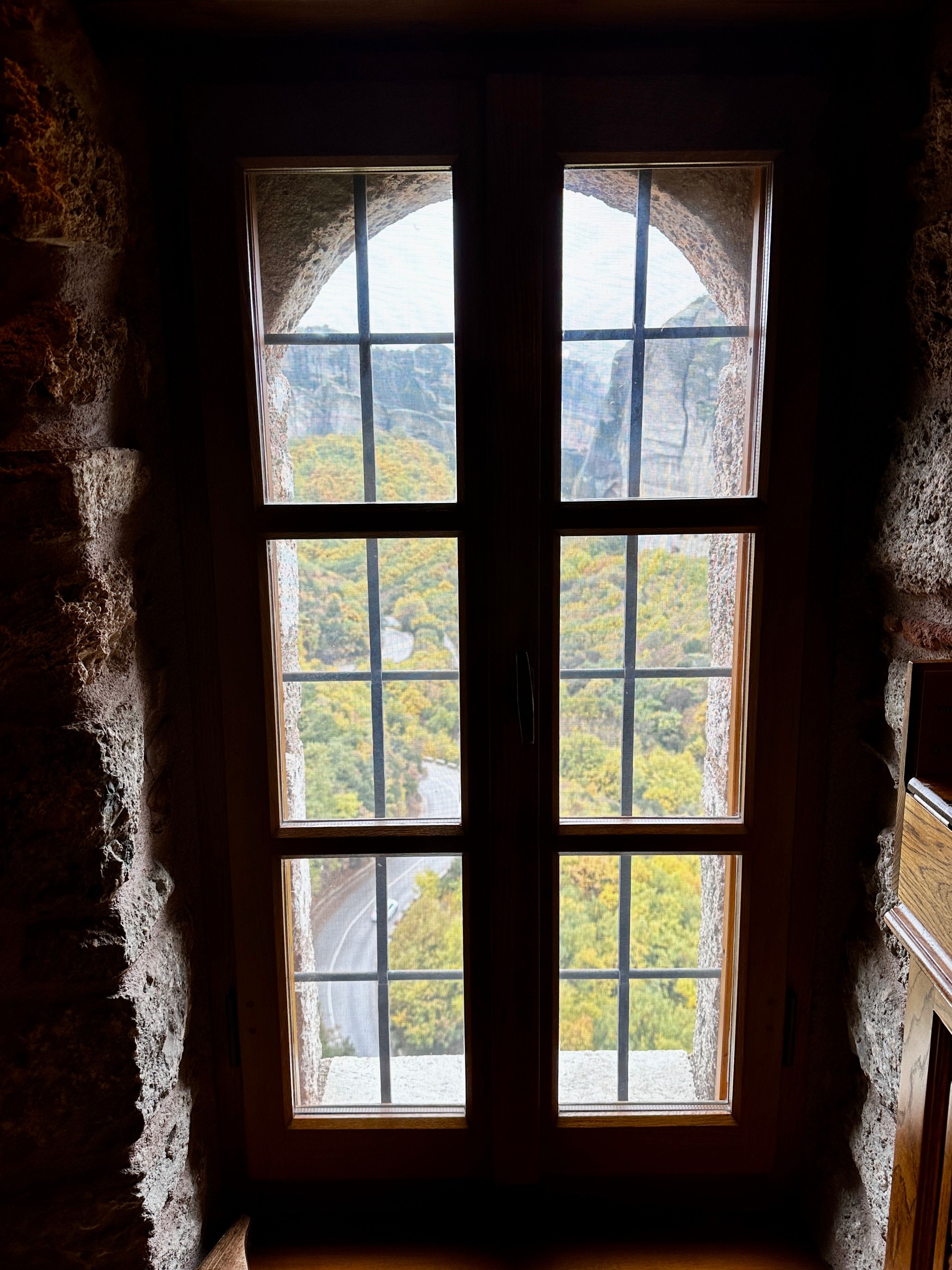 Rustic Window Overlooking Autumn Forest · Free Stock Photo