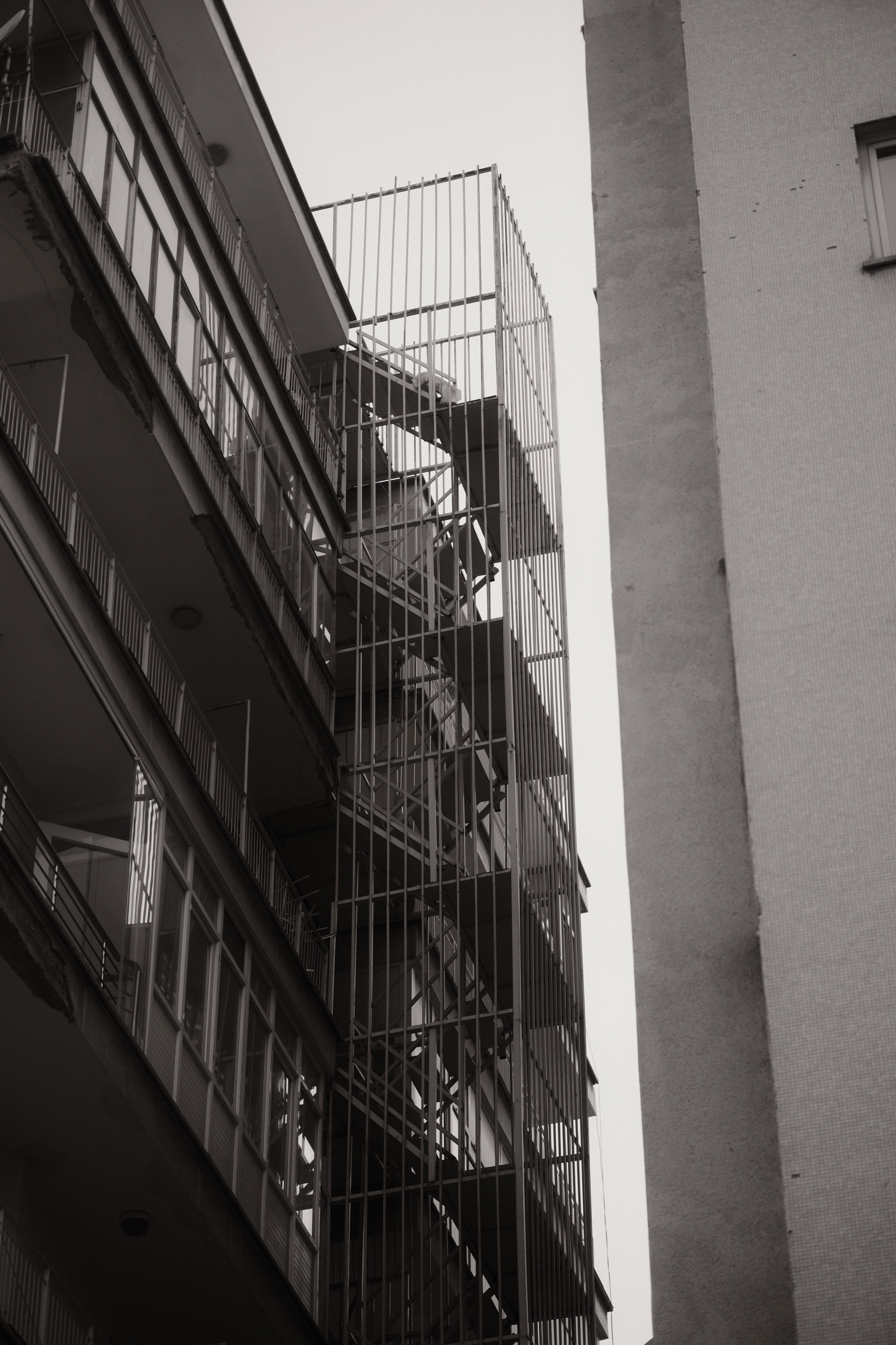 Black and White Urban Fire Escape Architecture · Free Stock Photo
