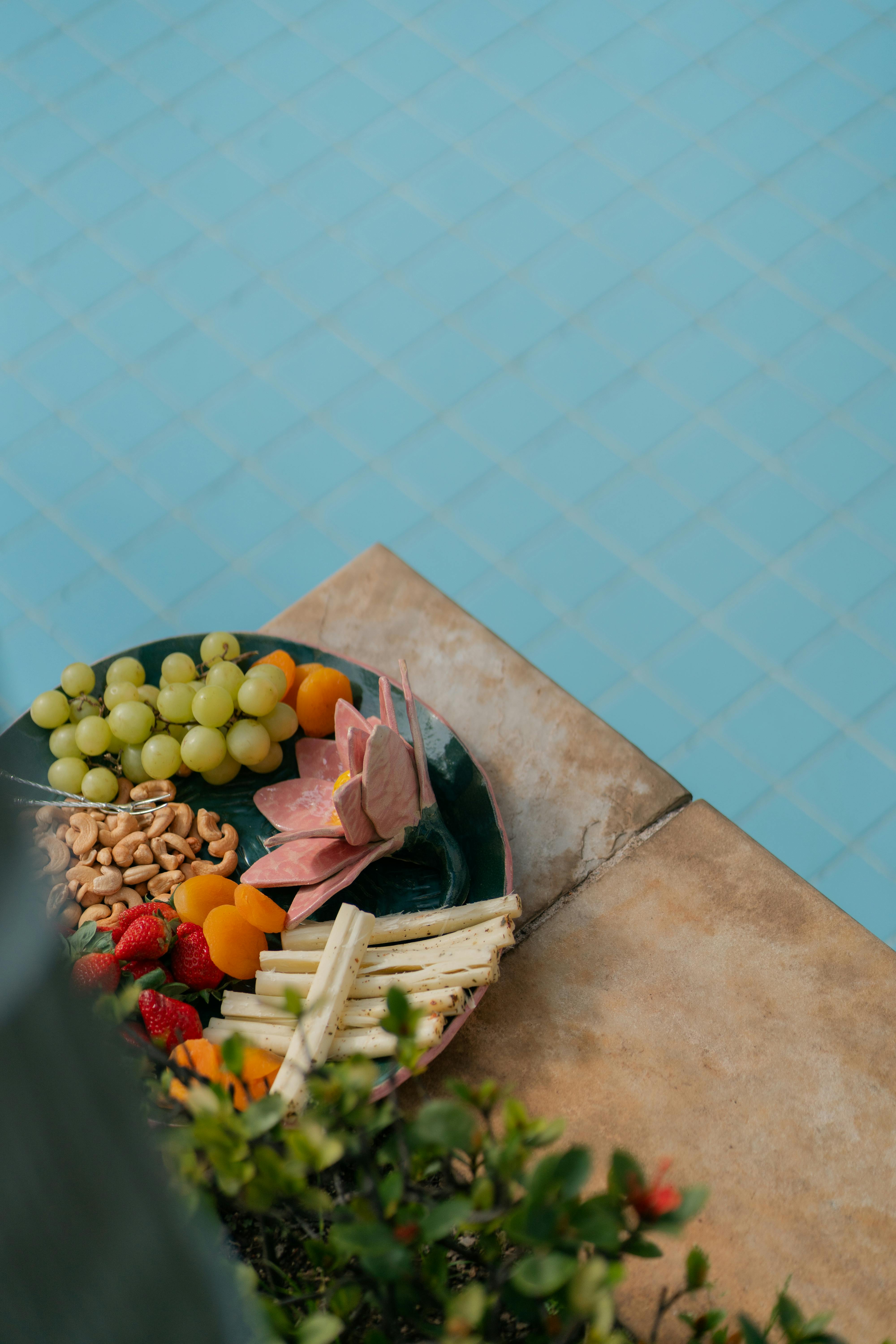 Fruit and Cheese Platter by Poolside · Free Stock Photo
