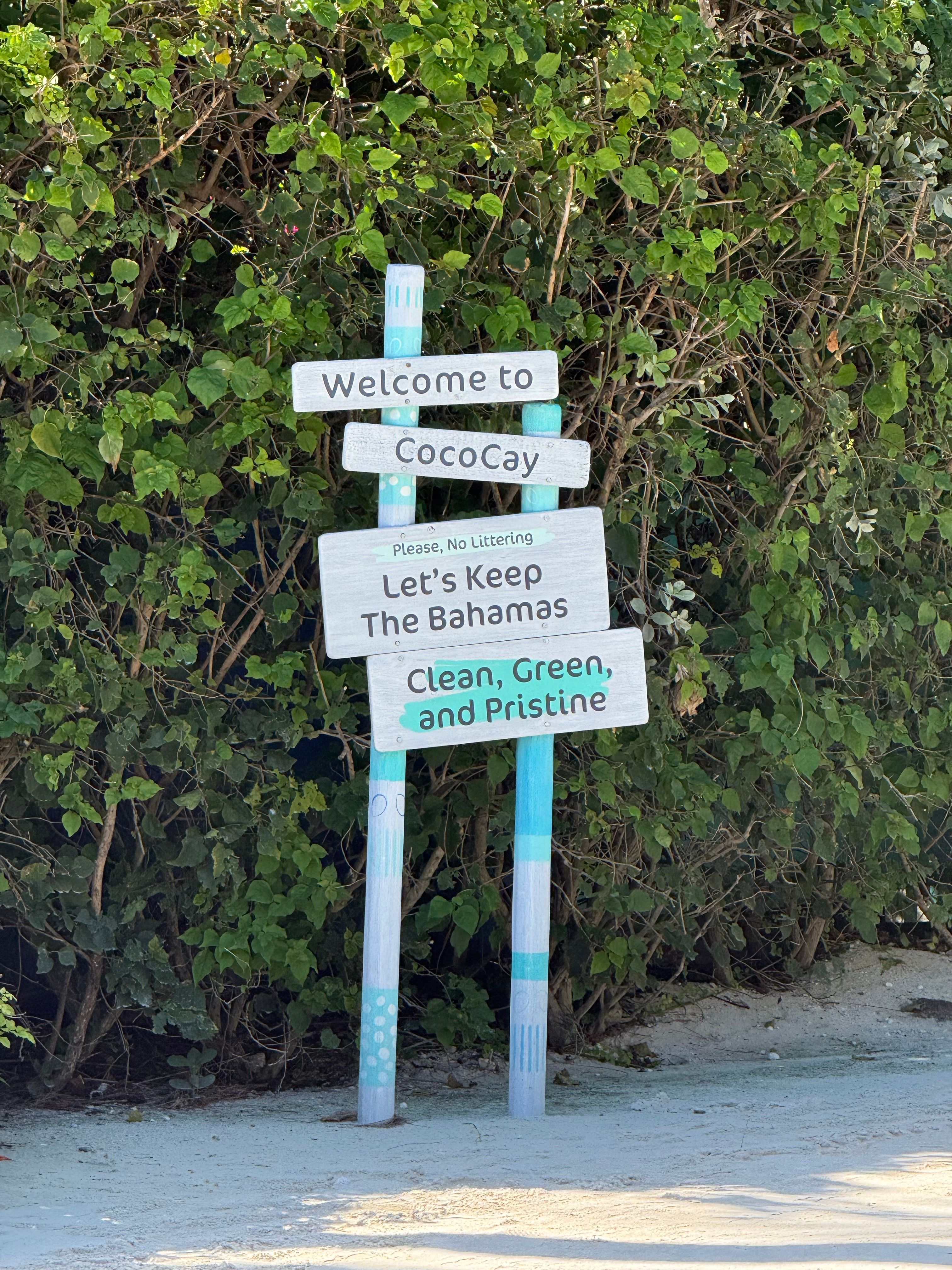 Welcome Sign at CocoCay Bahamas Beach Entrance · Free Stock Photo