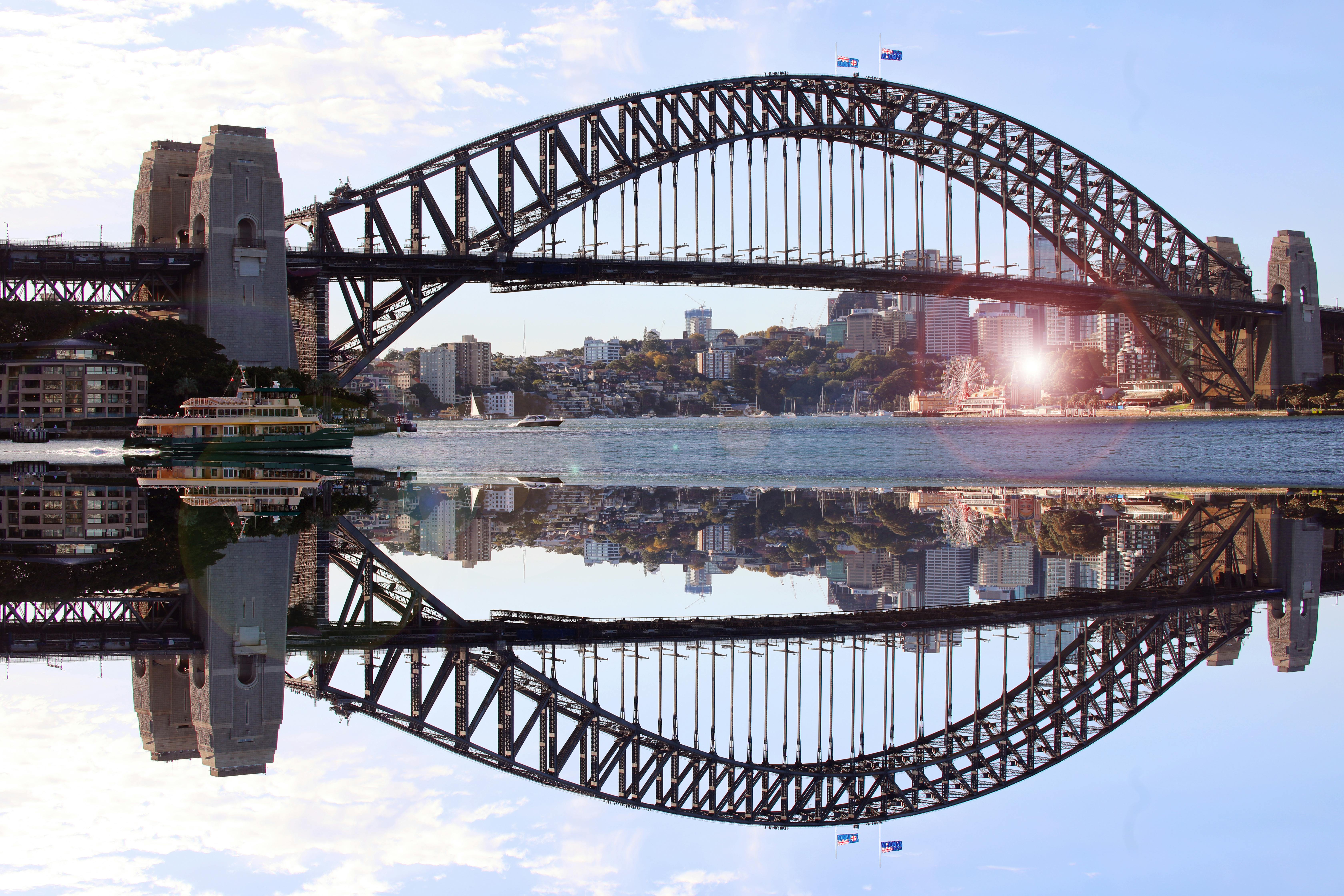 Reflective View of Sydney Harbour Bridge · Free Stock Photo