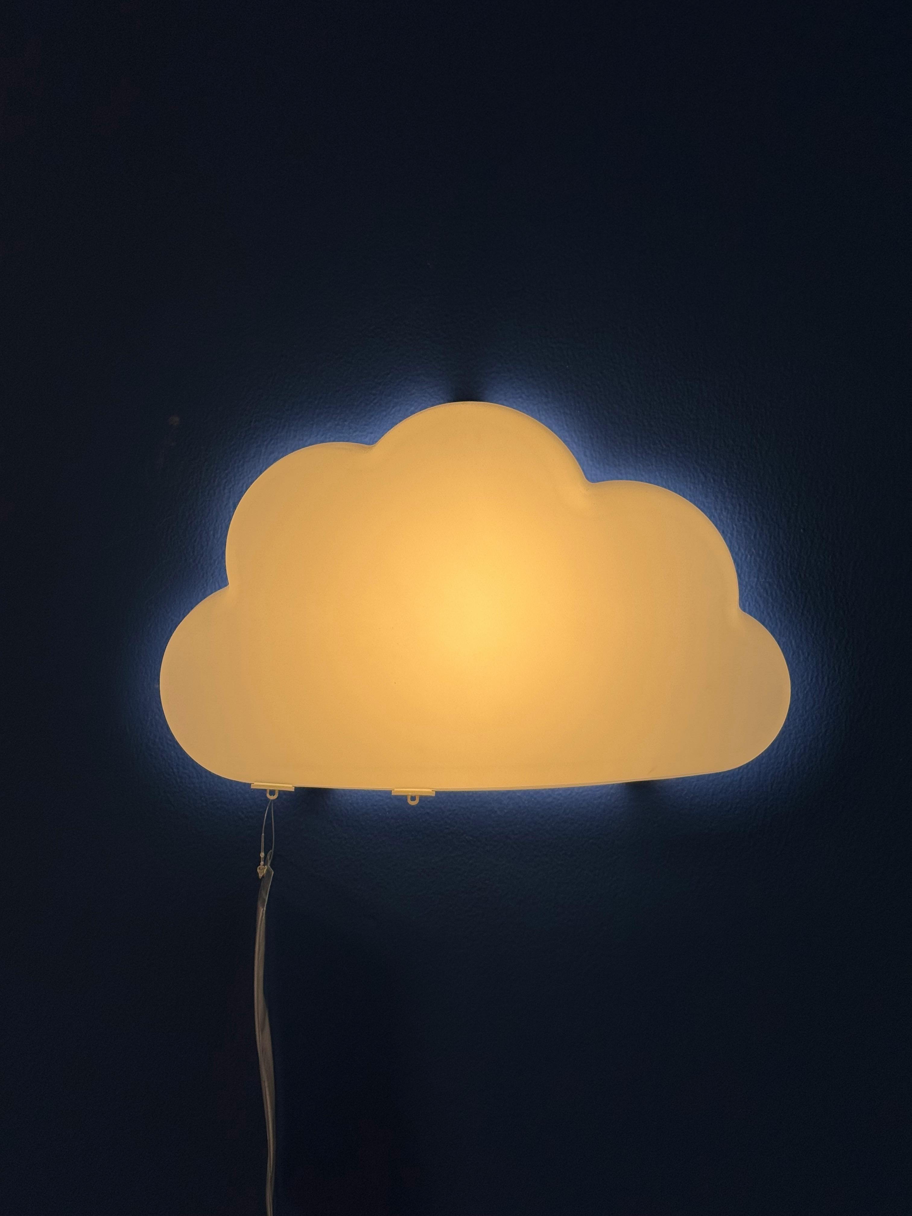 Cloud-Shaped Night Light on Dark Wall · Free Stock Photo