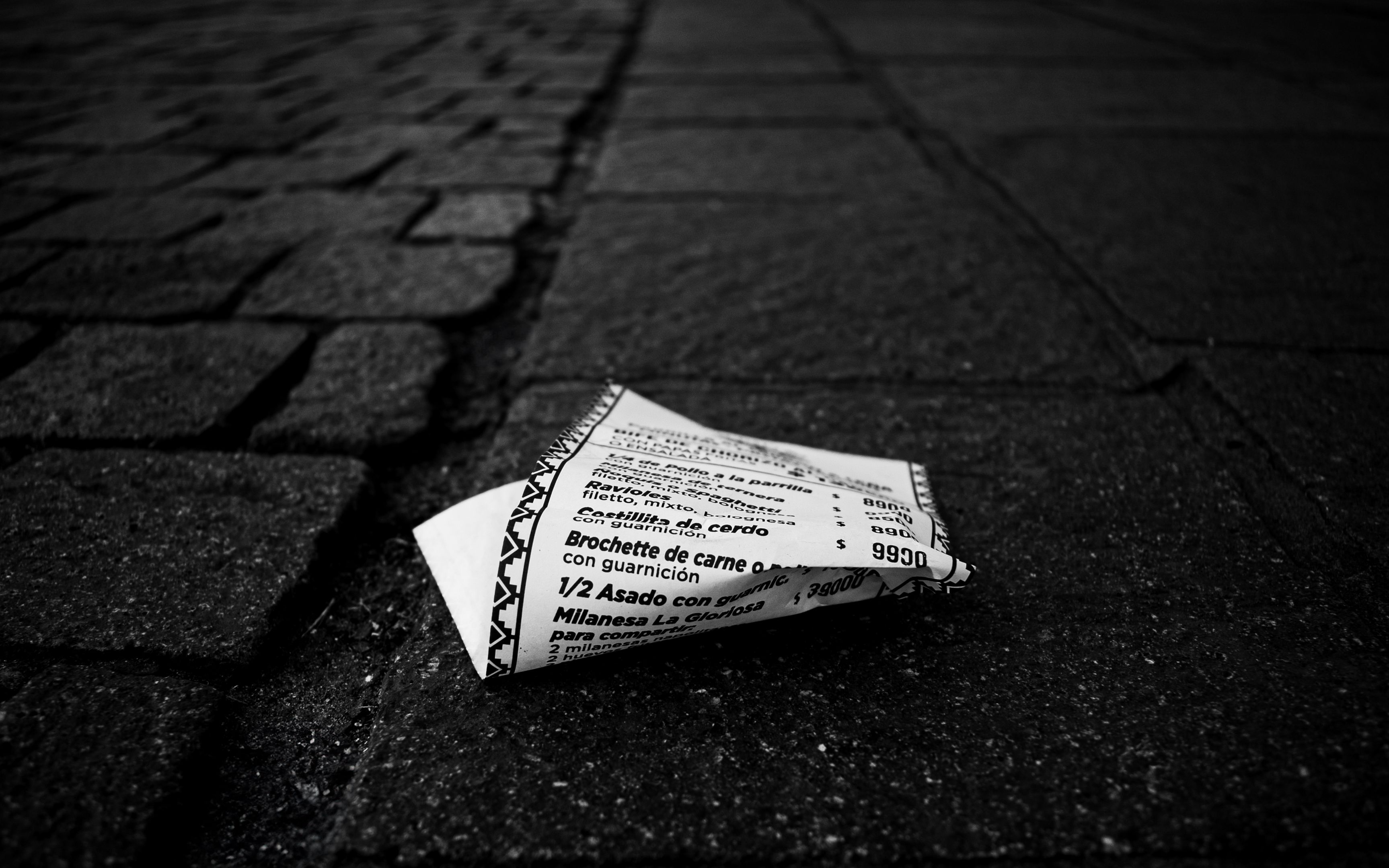 Monochrome Street Scene with Discarded Paper in Buenos Aires · Free ...