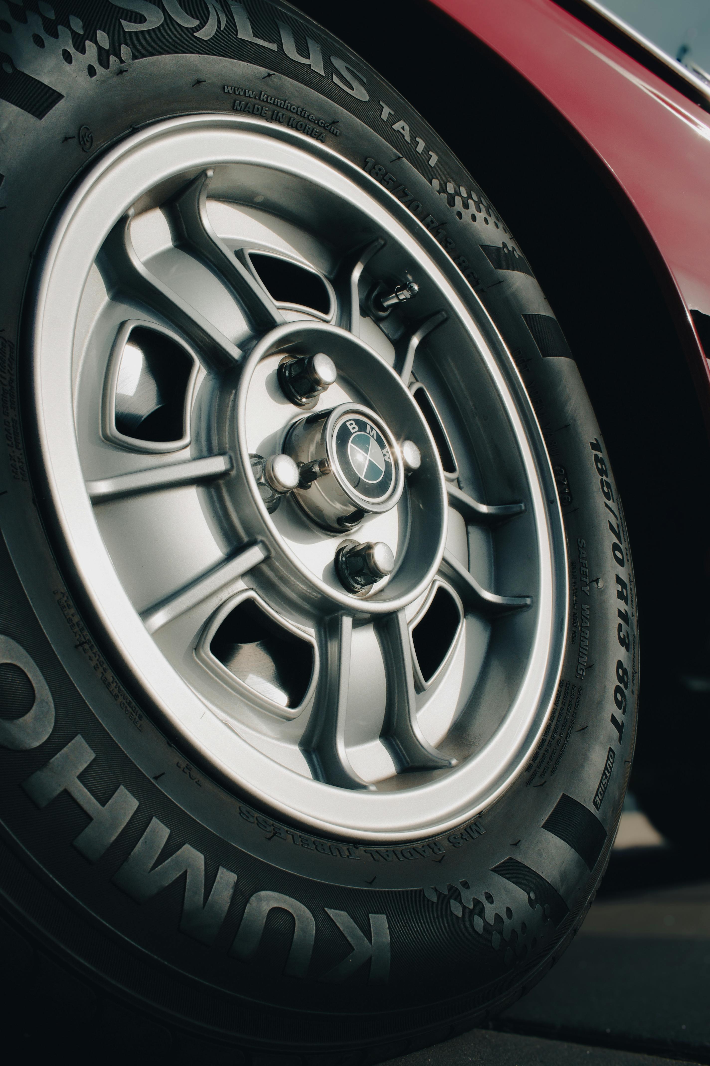 Close-up of a Classic Car Wheel and Tire · Free Stock Photo