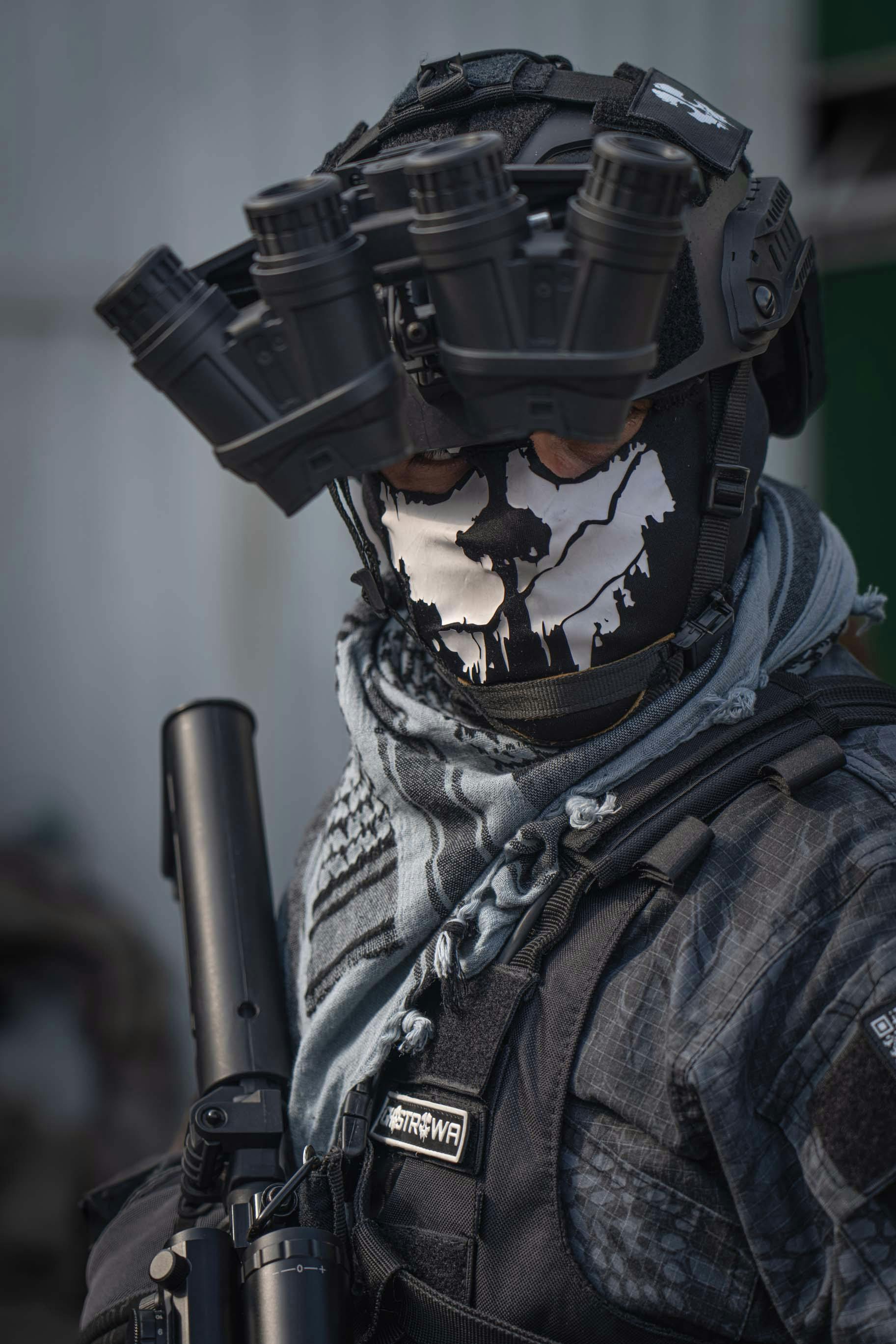 Tactical Gear Soldier with Night Vision in Buenos Aires · Free Stock Photo