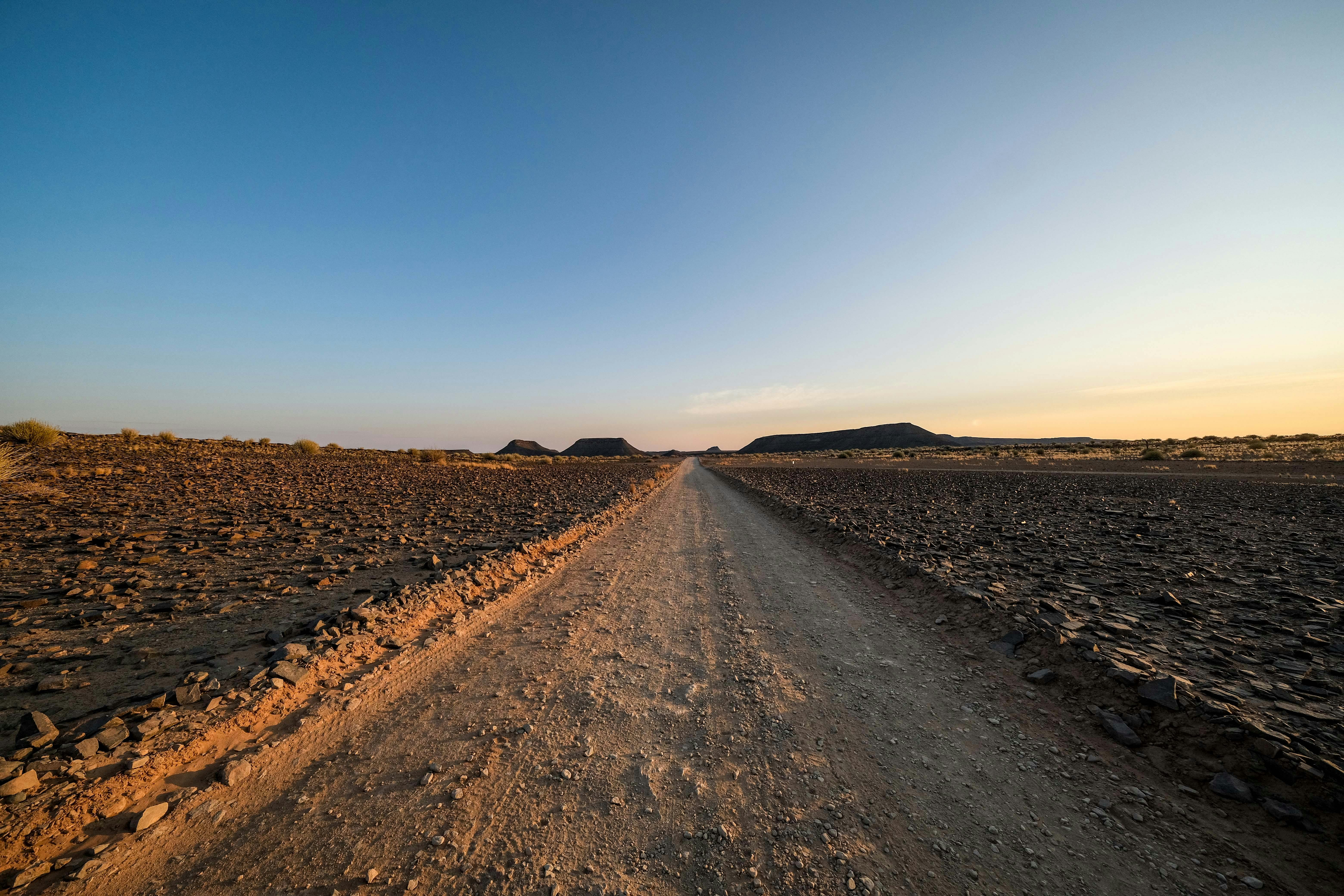 Scenic Desert Road at Sunset · Free Stock Photo