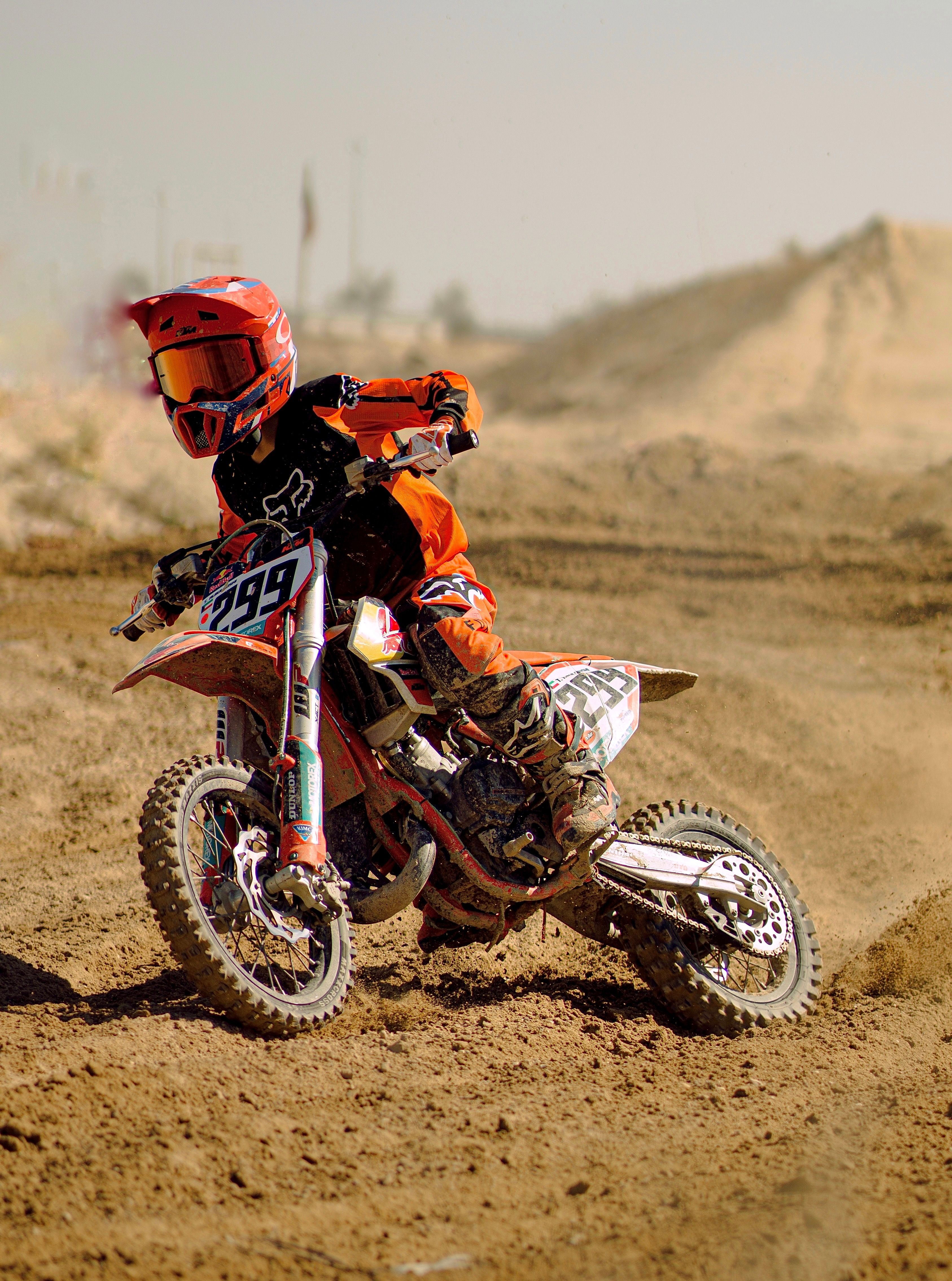Young Motorcross Rider on Dirt Track Racing · Free Stock Photo