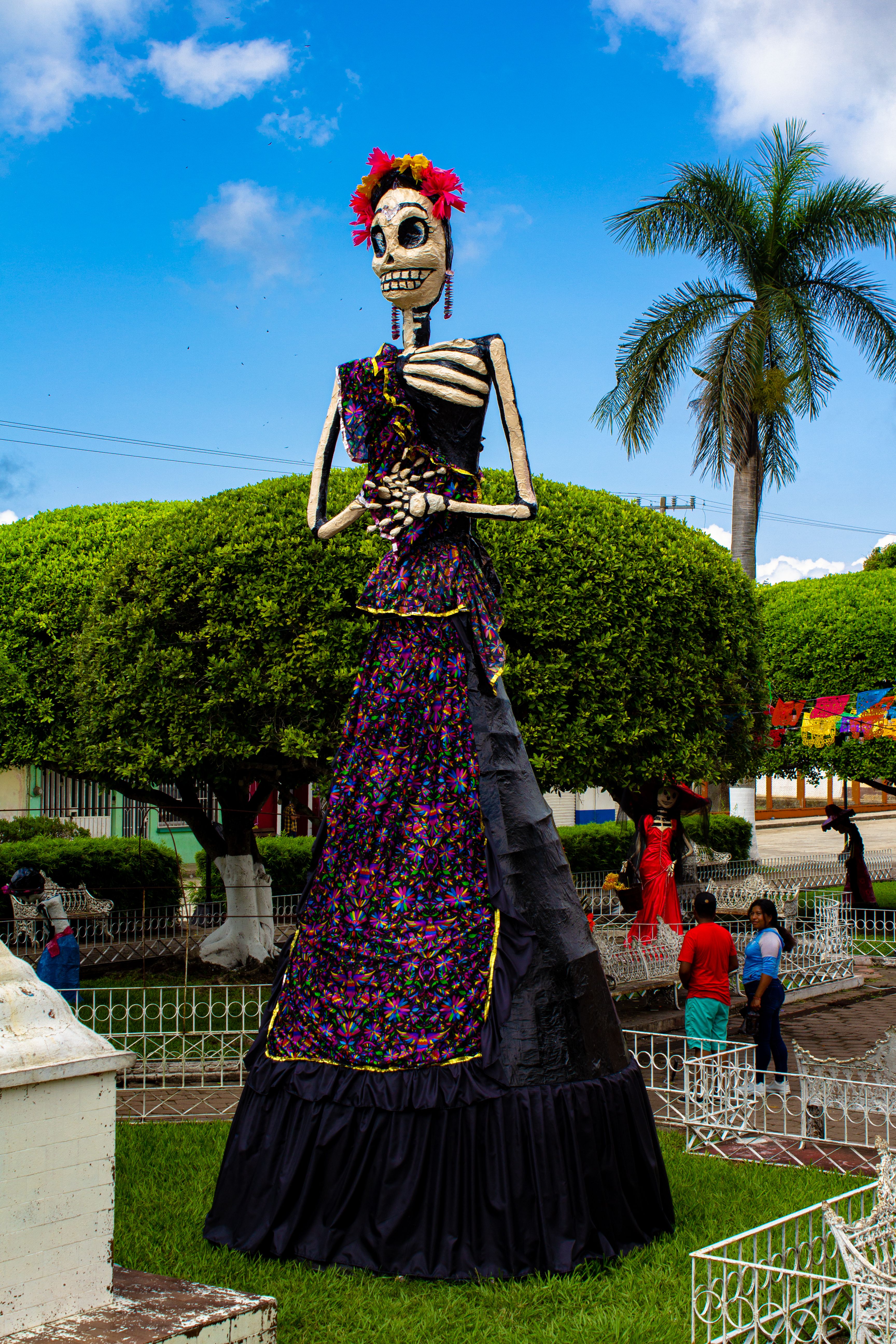 Colorful Catrina Sculpture in Metlaltoyuca Plaza · Free Stock Photo