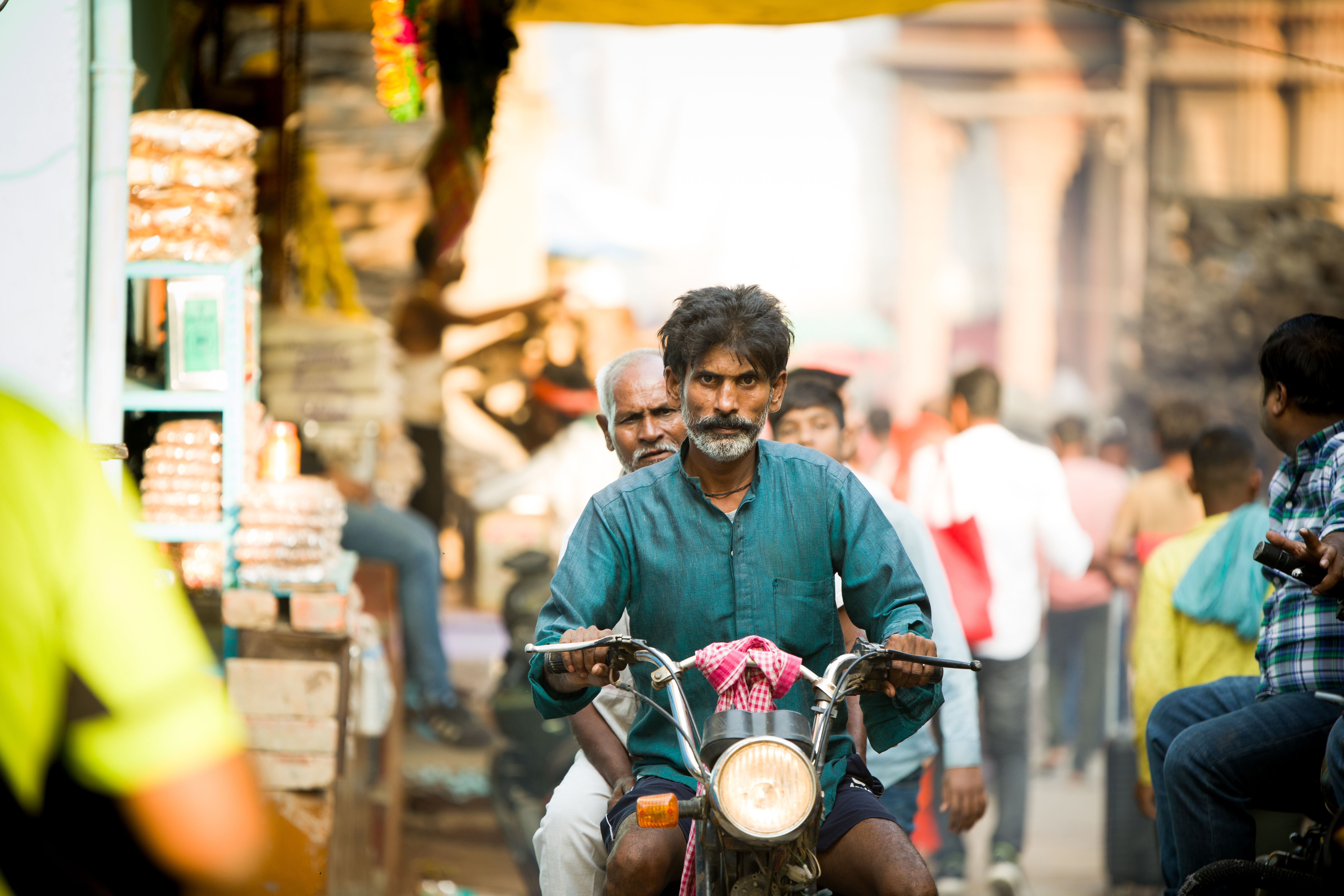 Candid Street Scene in Varanasi Market · Free Stock Photo