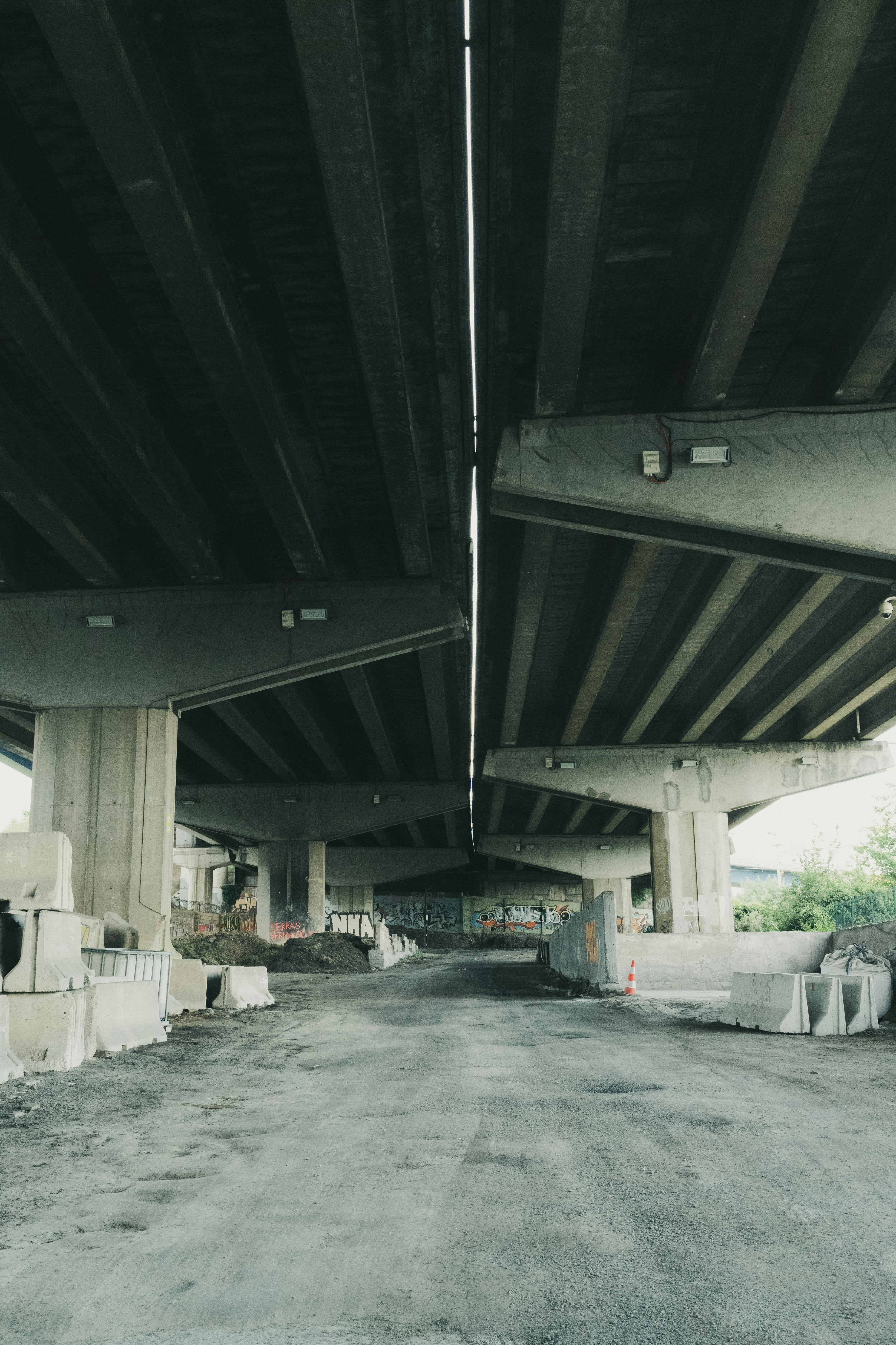 Black Asphalt Road Under Bridge · Free Stock Photo