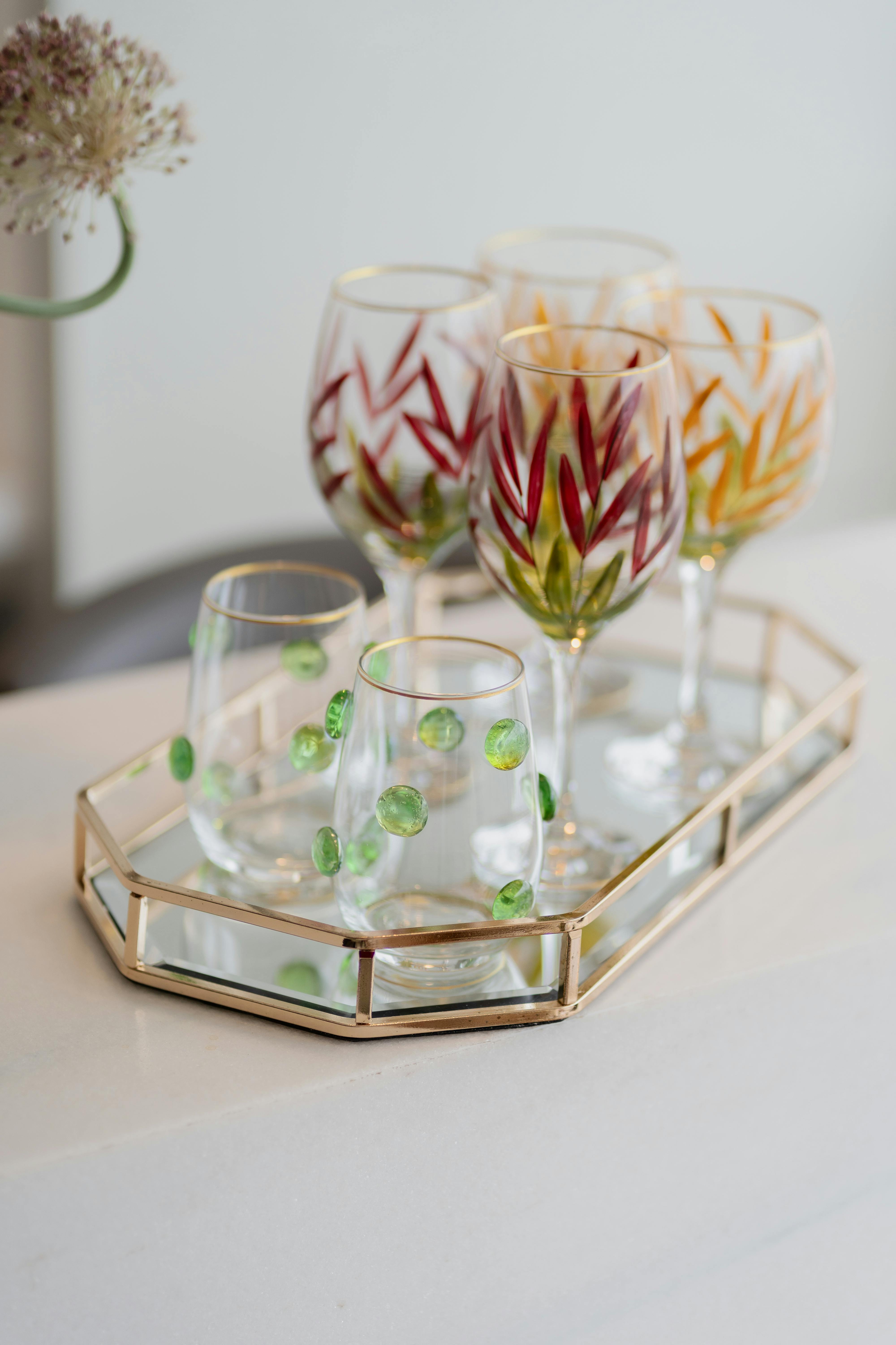 Elegant Decorative Glassware Set on a Tray · Free Stock Photo