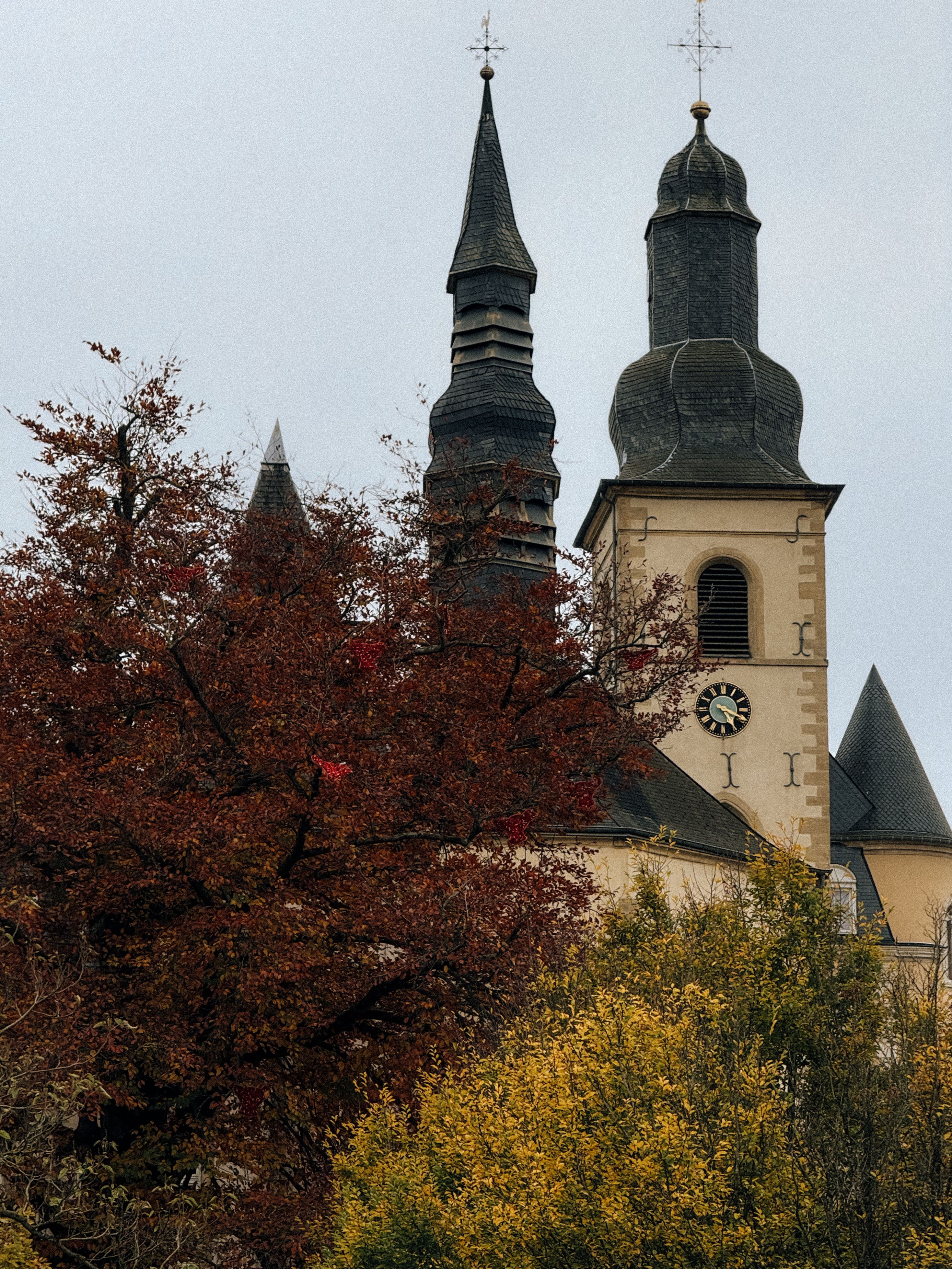 Historic Church Spires in Autumn Luxembourg · Free Stock Photo