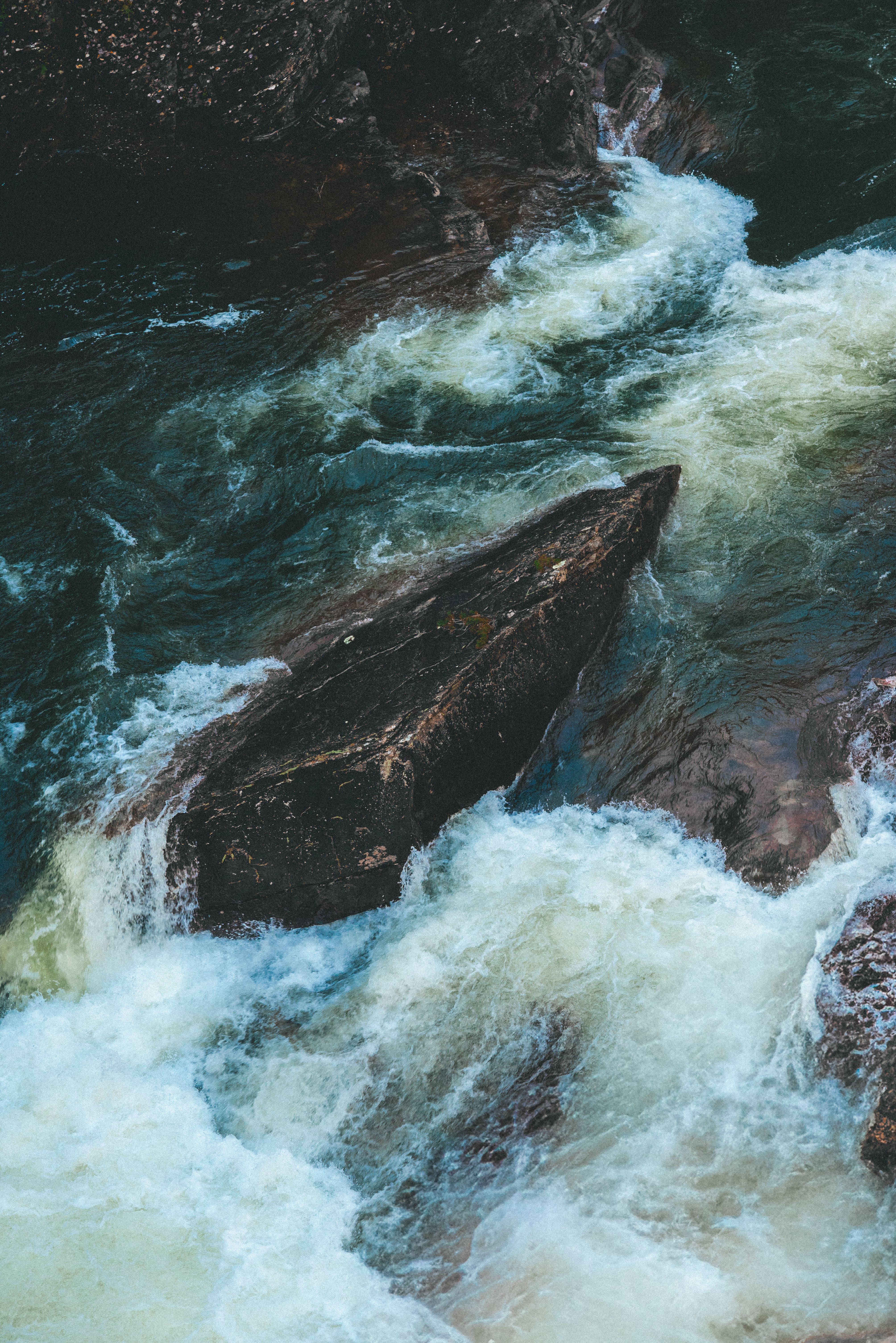 Powerful River Rapids and Rock Formation · Free Stock Photo