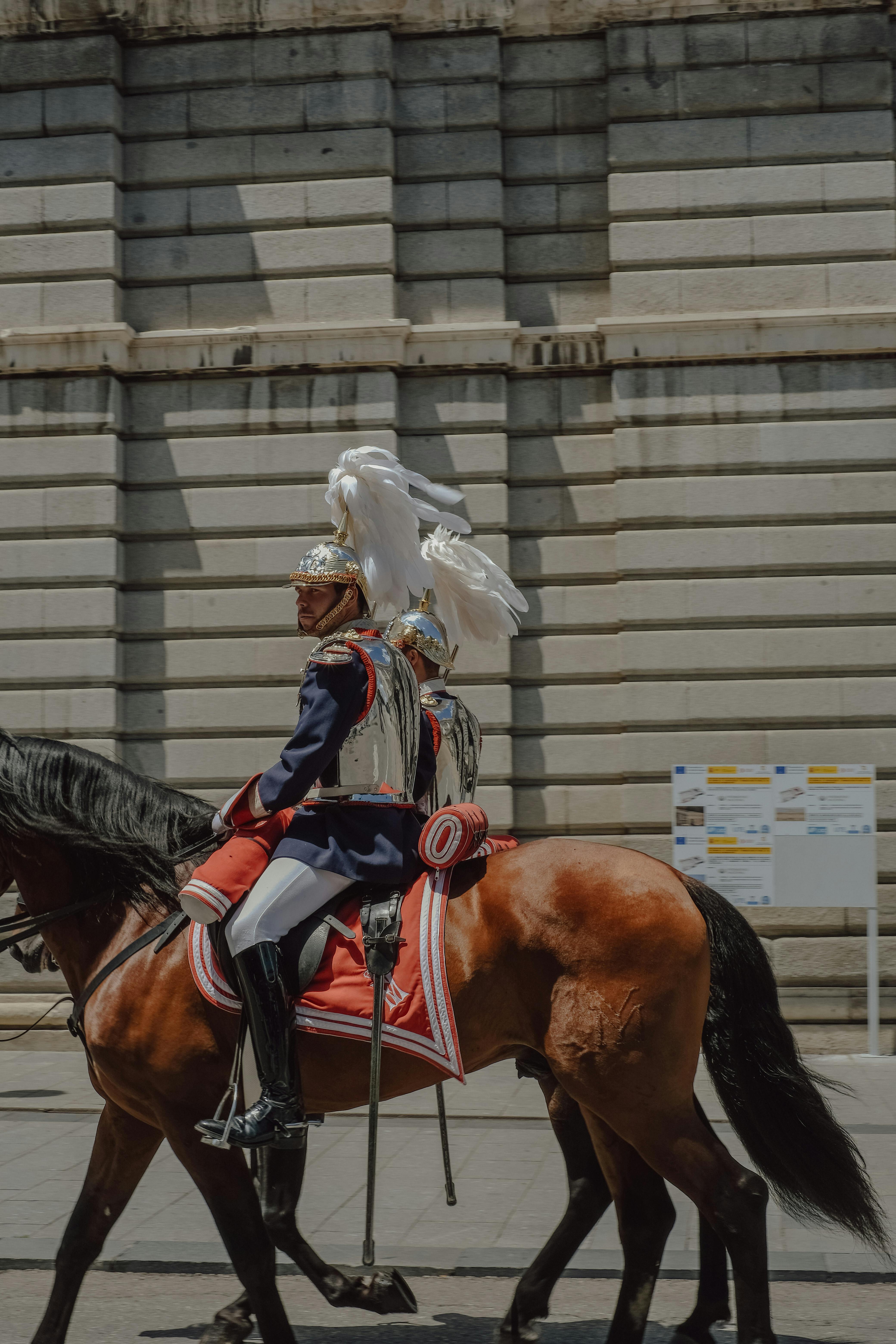 Traditional Guard on Horseback with Doves · Free Stock Photo