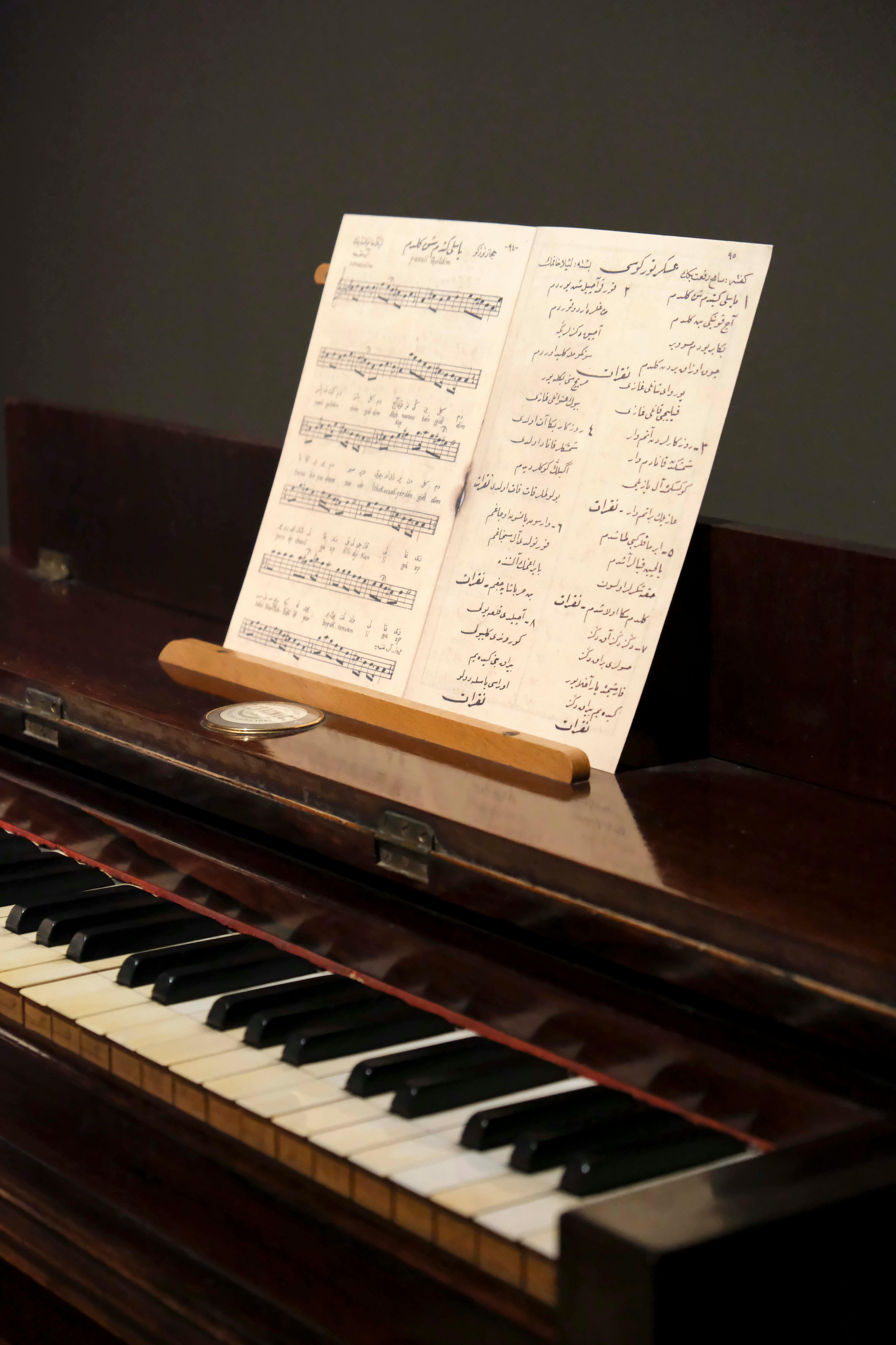 Music Sheet on Black Piano · Free Stock Photo