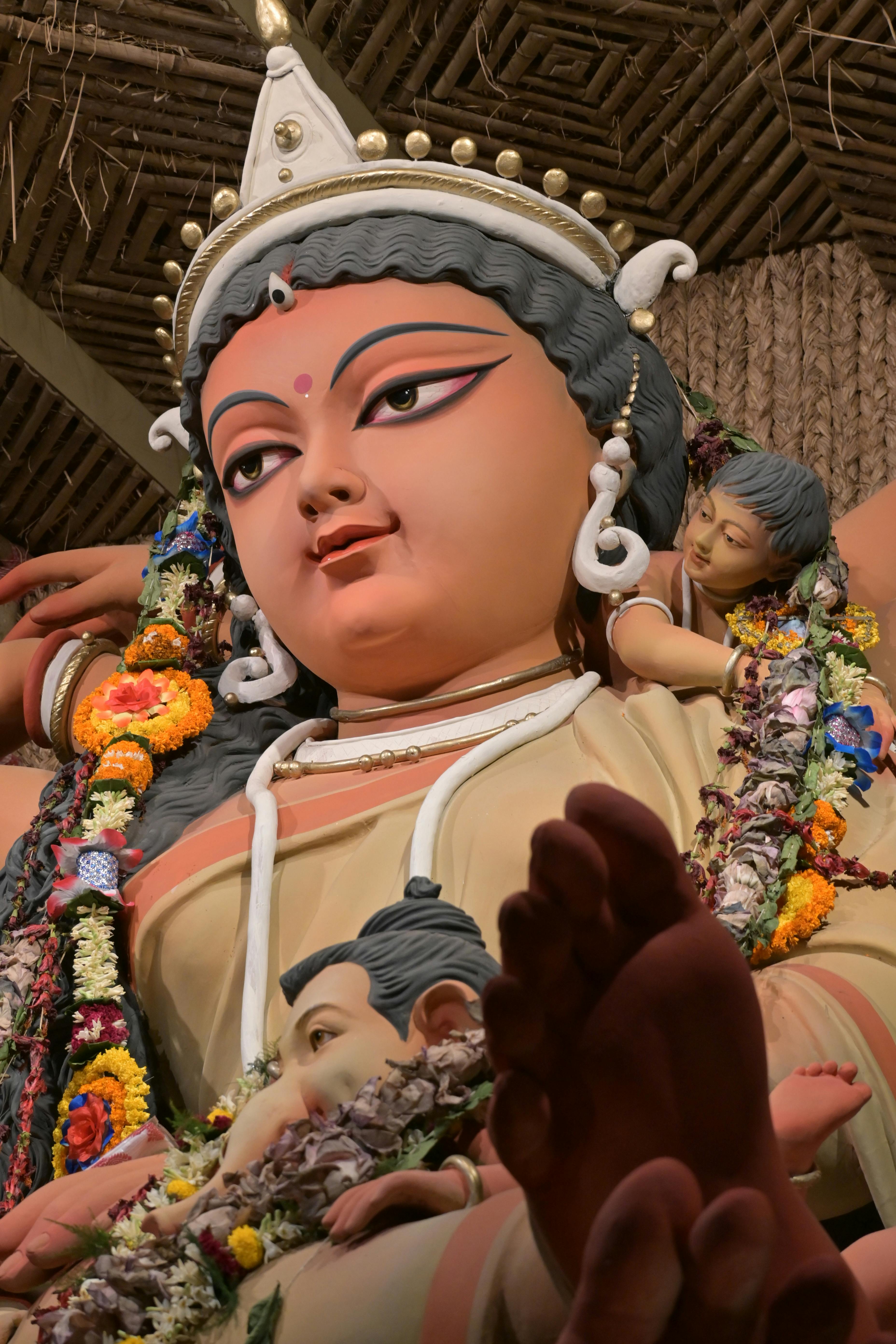 Intricate Durga Idol during Durga Puja Festival · Free Stock Photo