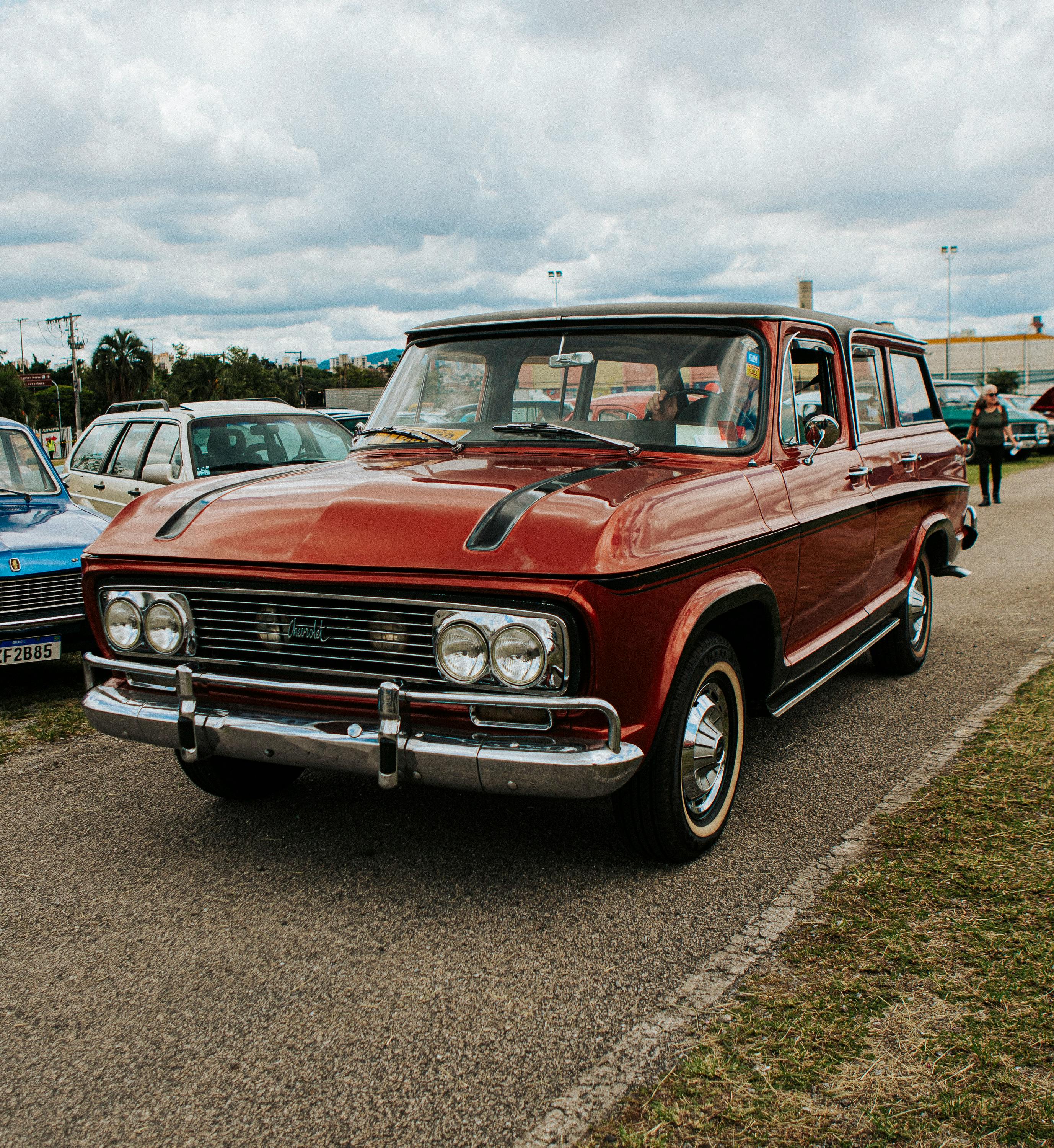 Classic Red Vintage Car at Outdoor Auto Show · Free Stock Photo