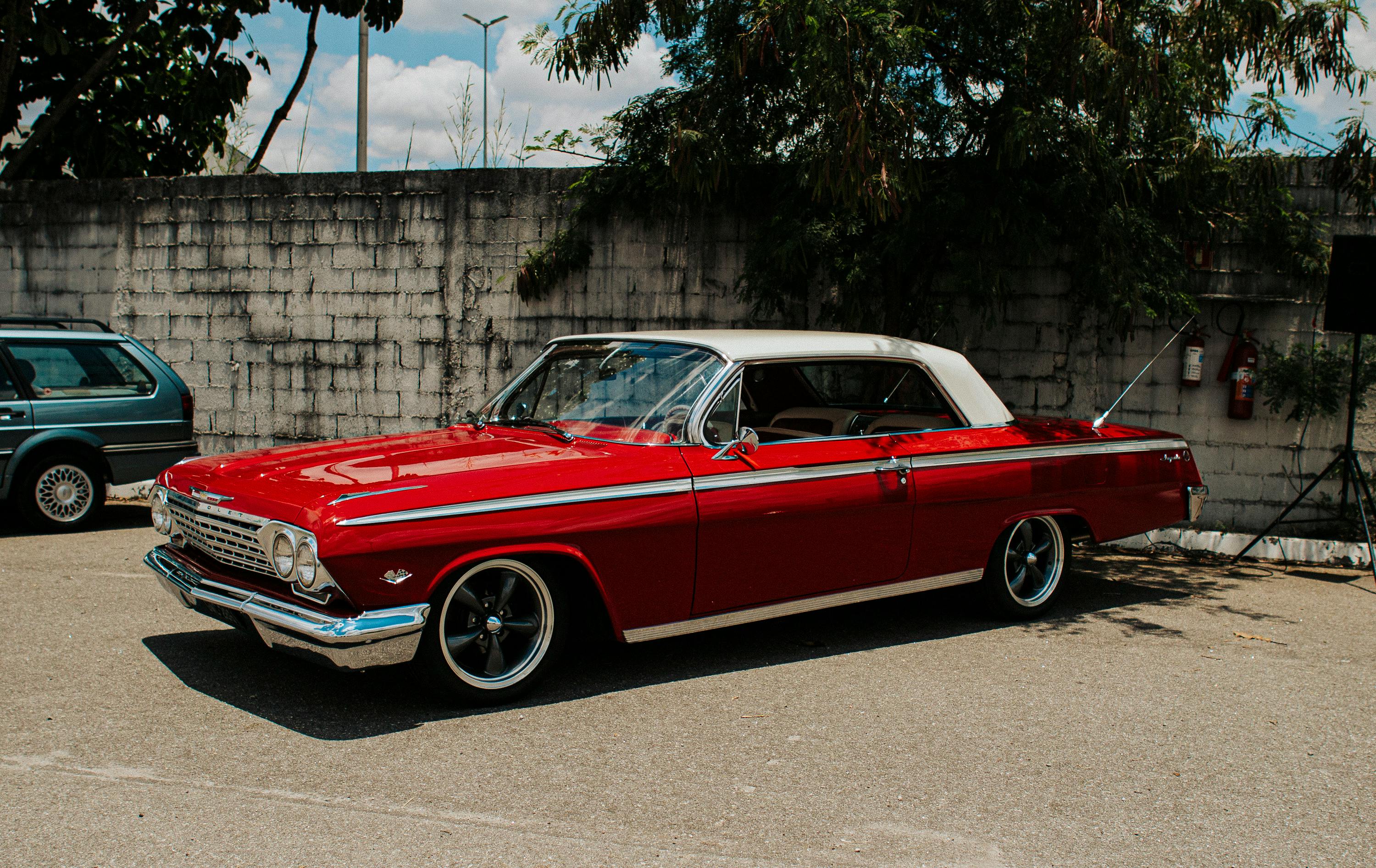 Classic Red Convertible Parked Outdoors · Free Stock Photo