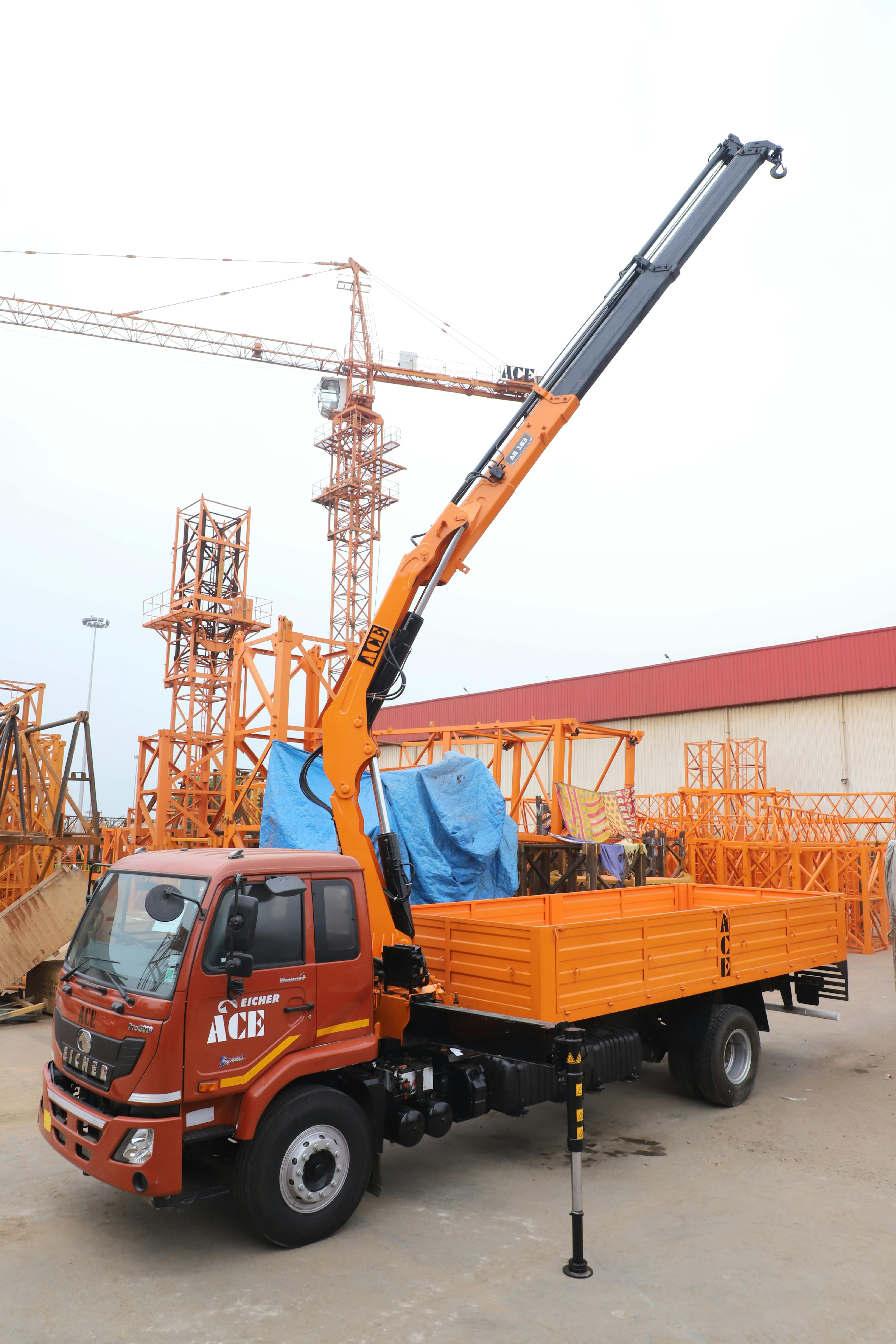 Articulated Boom Truck with ACE Loader Crane · Free Stock Photo