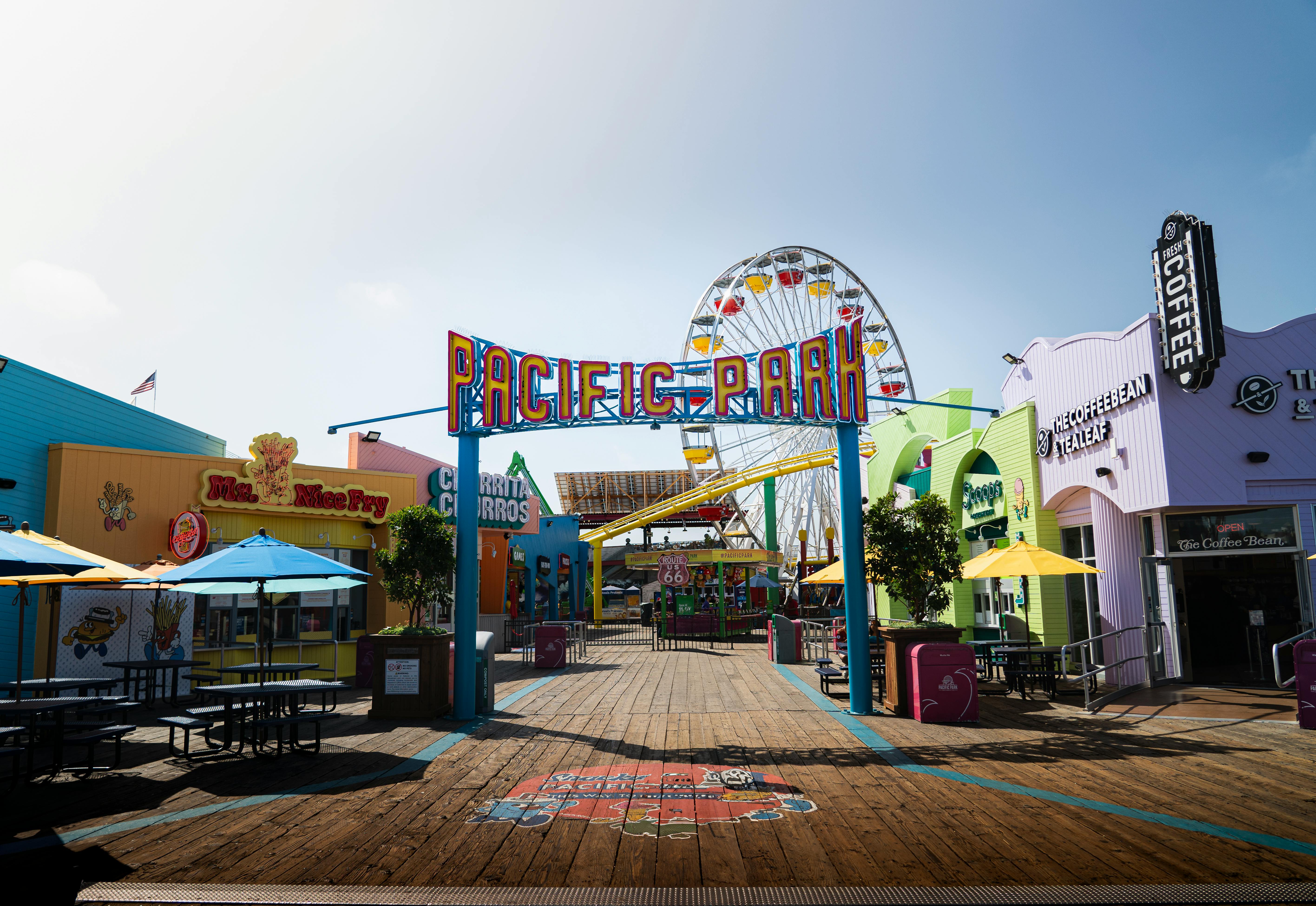 Entrada Al Parque Pacific Del Muelle De Santa Mónica · Foto de stock ...