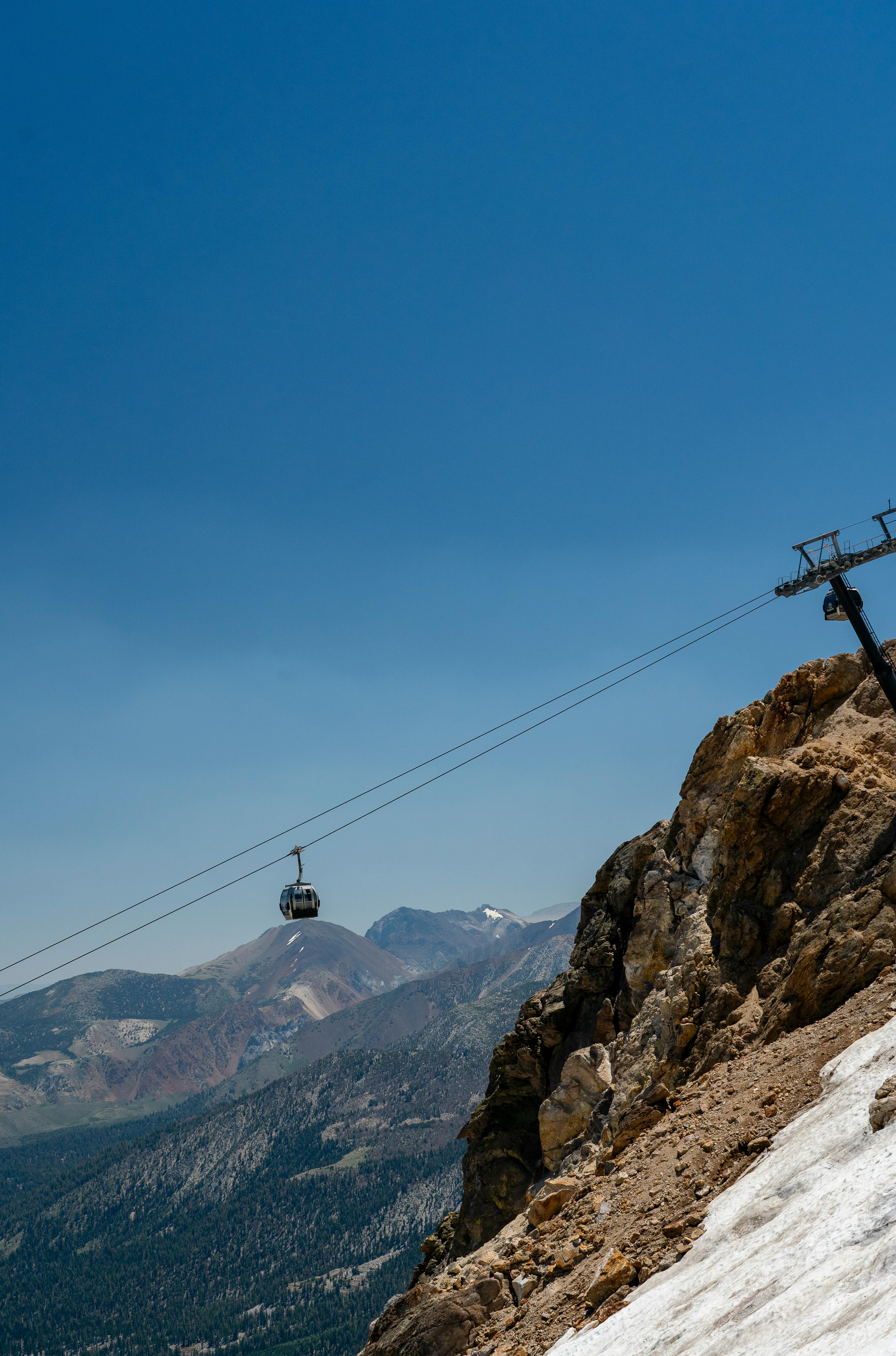 Mountain Landscape With Orange Cable Car · Free Stock Photo