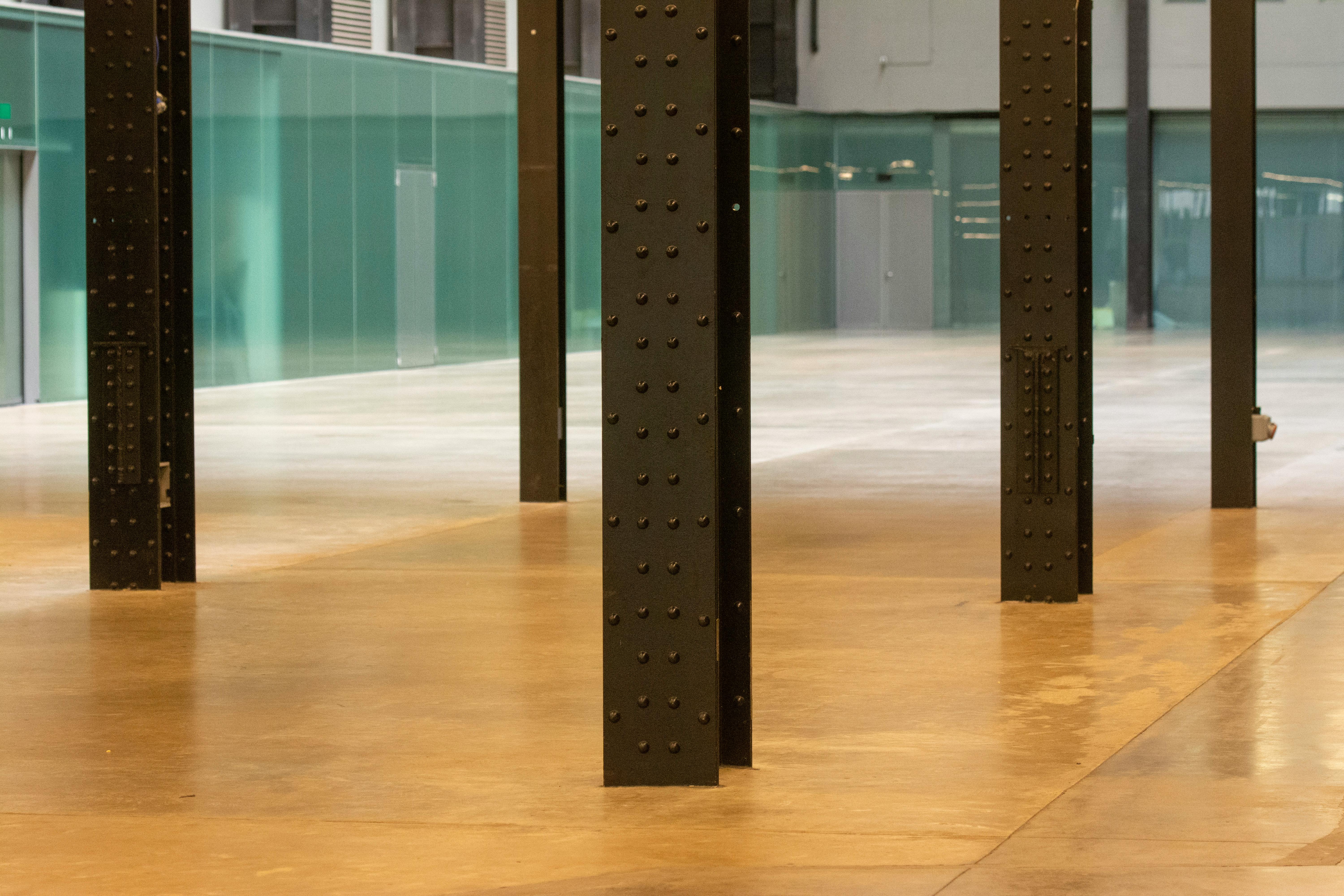 Industrial Interior with Steel Pillars and Polished Floor · Free Stock ...