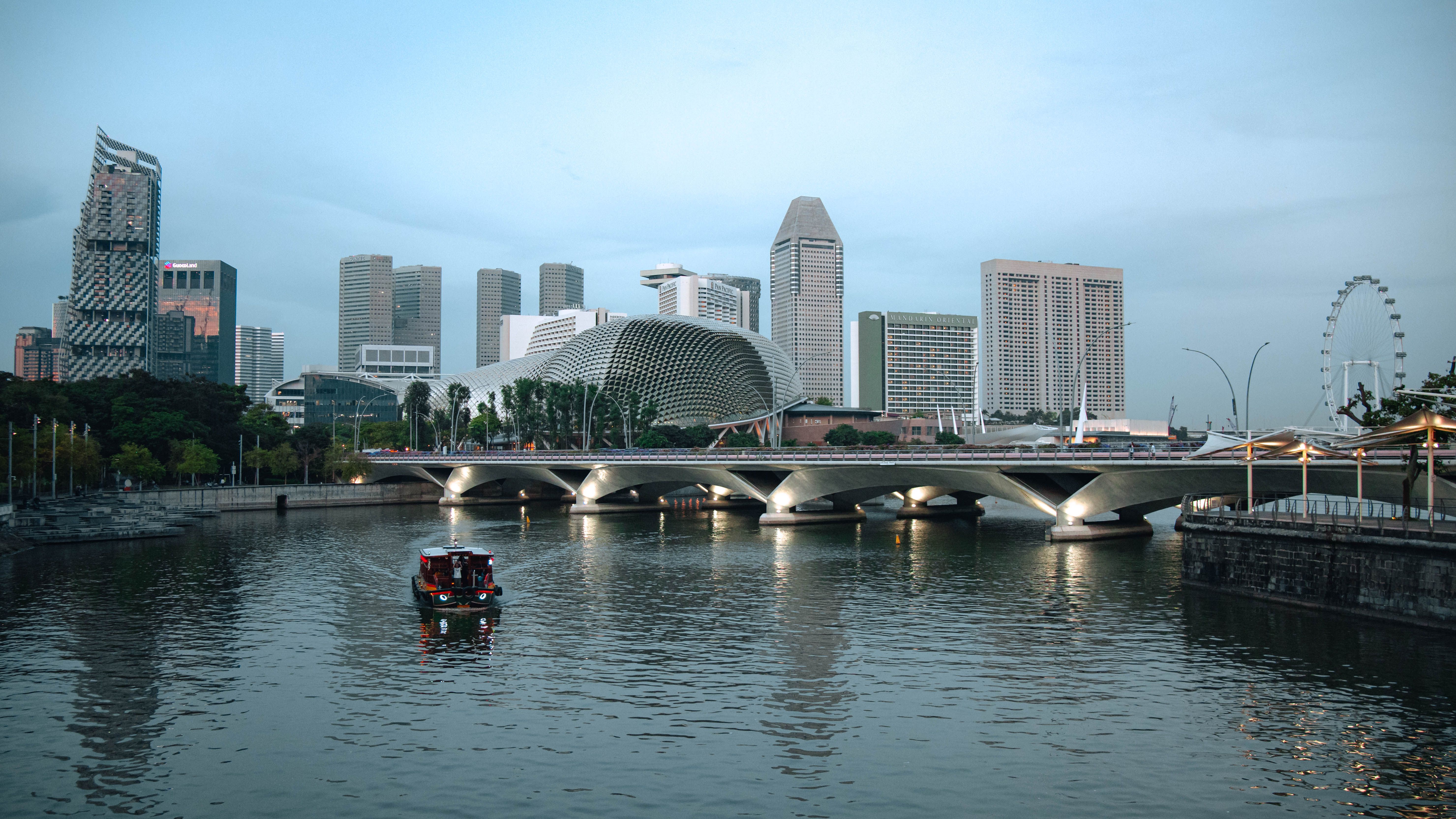 Bridge Over Singapore River with Cityscape View · Free Stock Photo