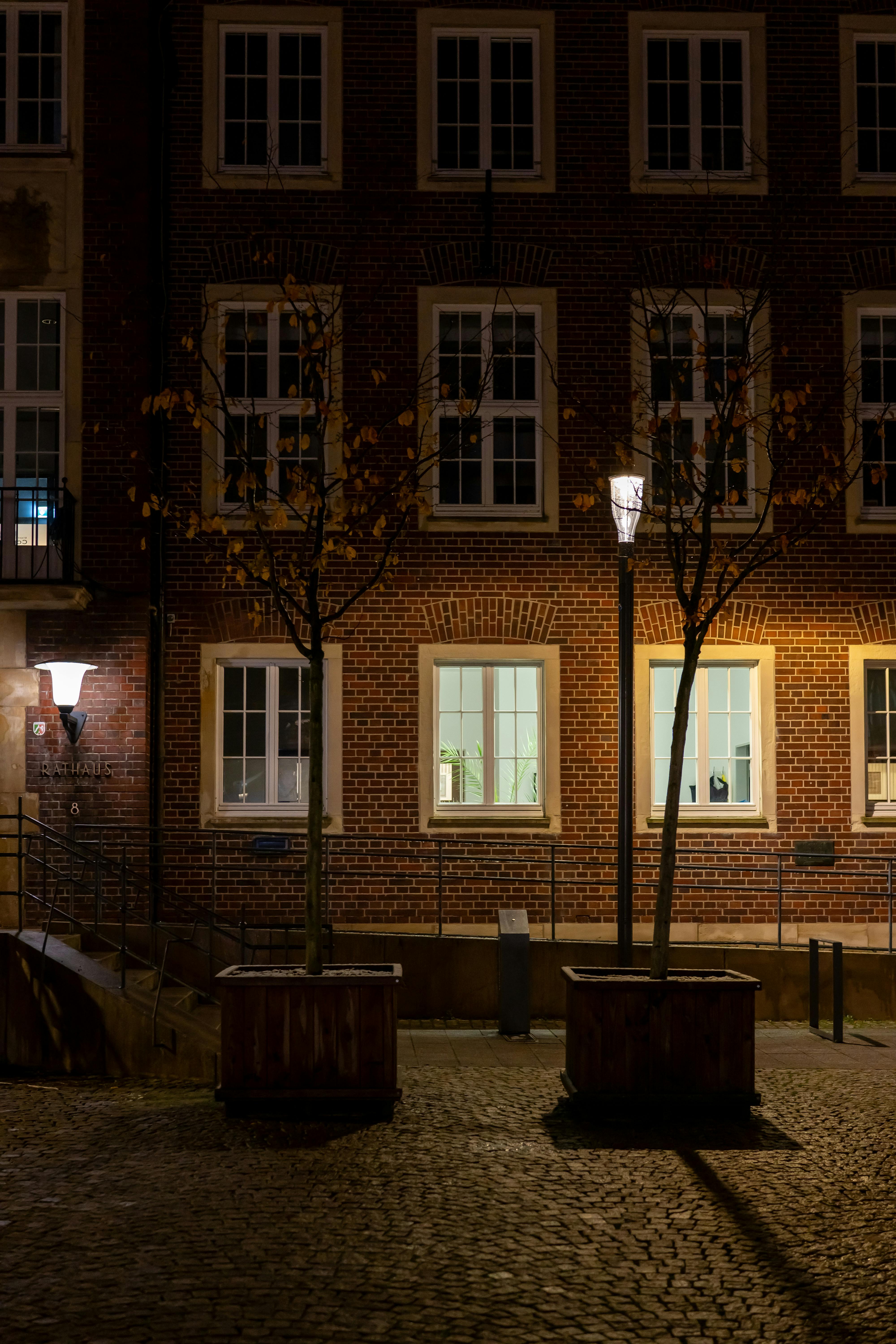 Nighttime Urban Architecture with Lit Windows · Free Stock Photo