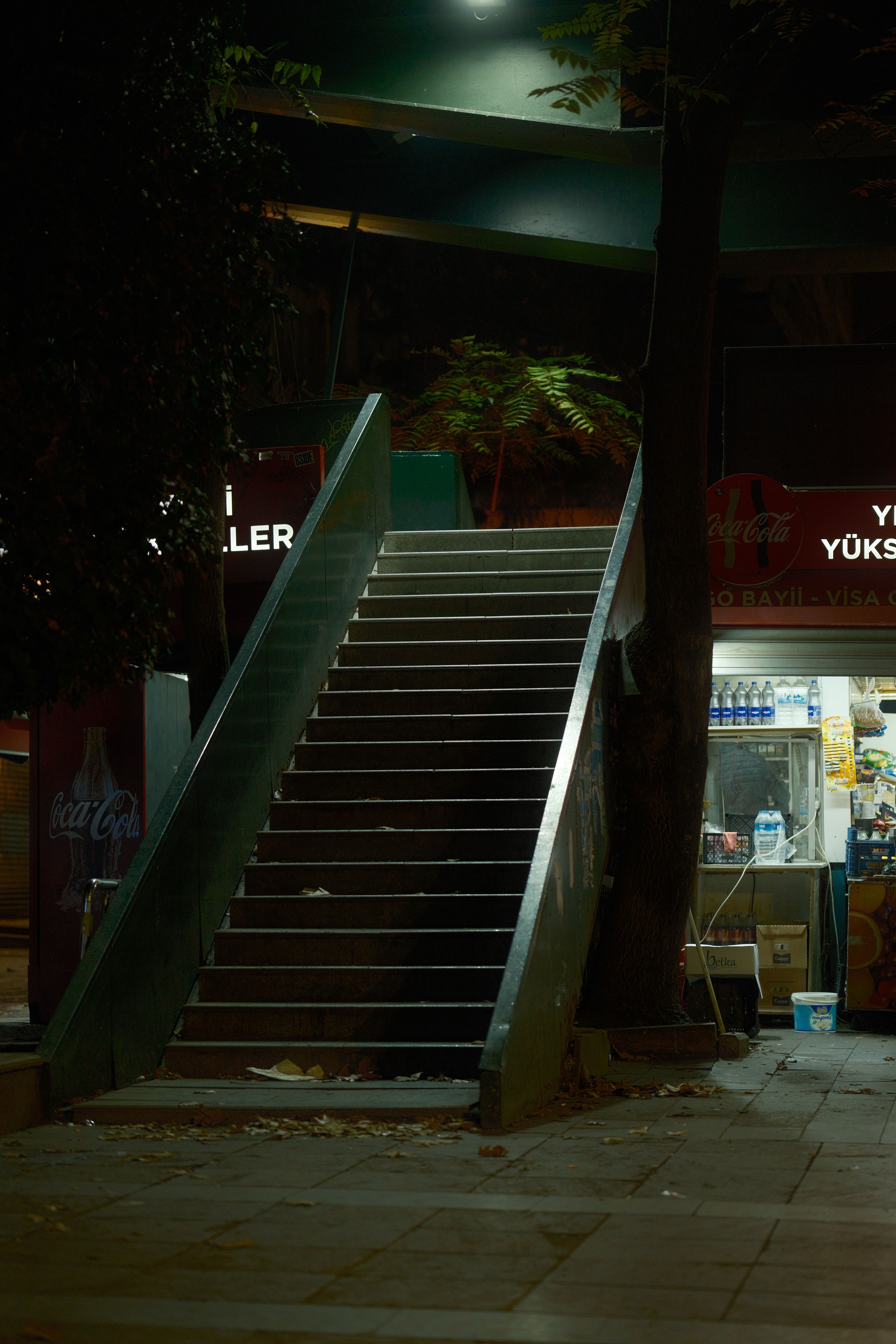 Urban Staircase with Nighttime Ambiance · Free Stock Photo