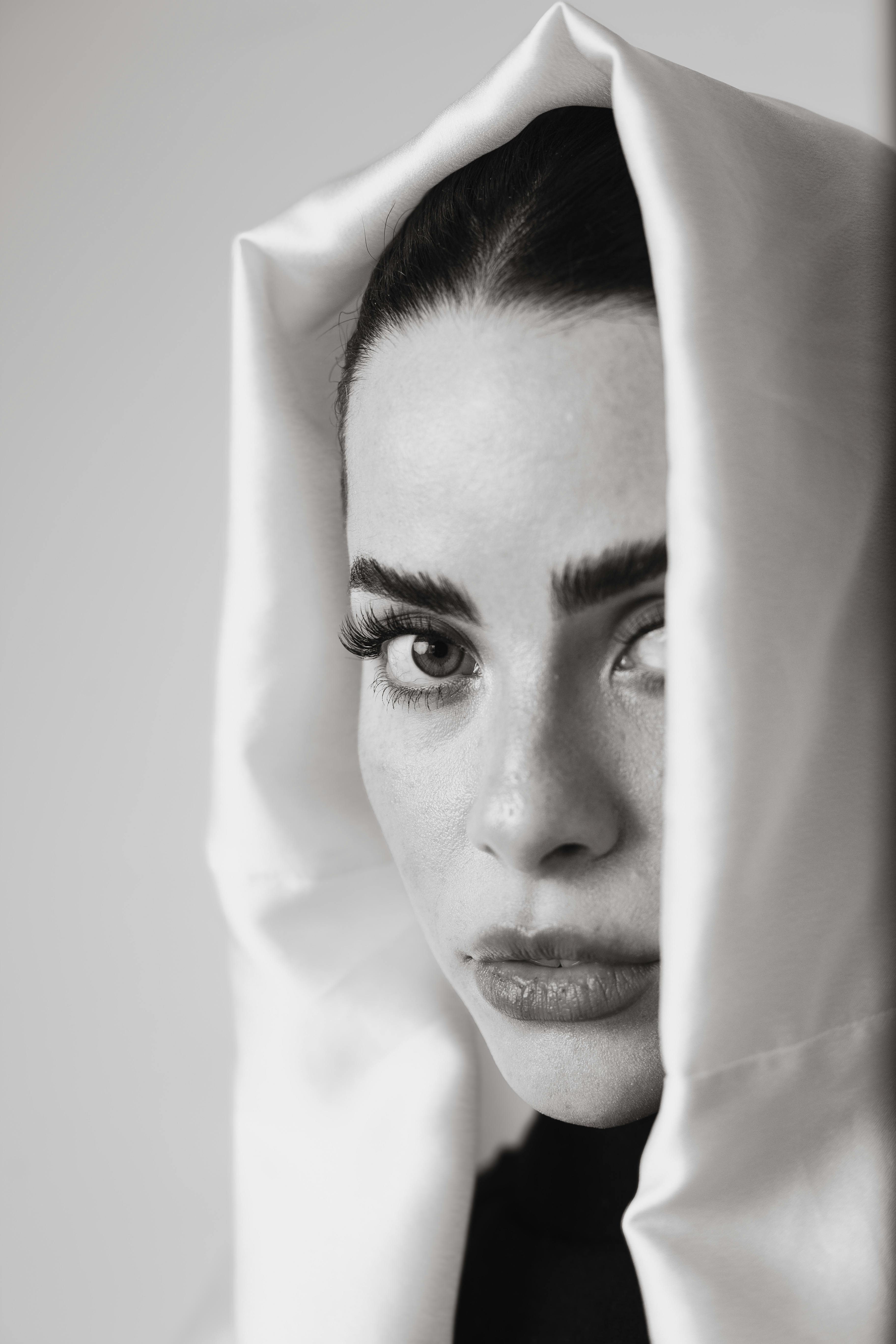 Black and White Portrait with Dramatic Facial Expression · Free Stock Photo