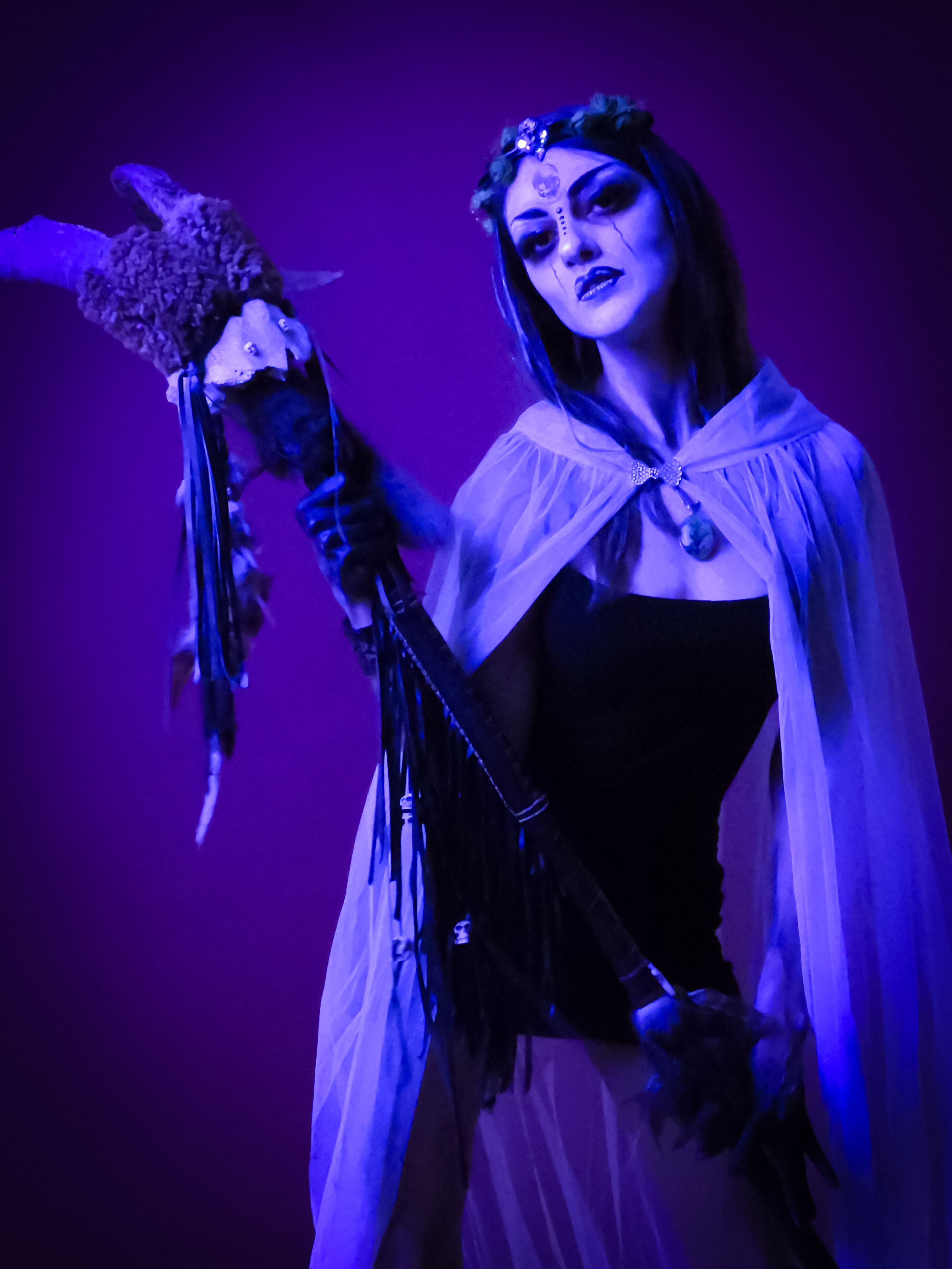 Enchanting Halloween Witch in Blue Mood · Free Stock Photo