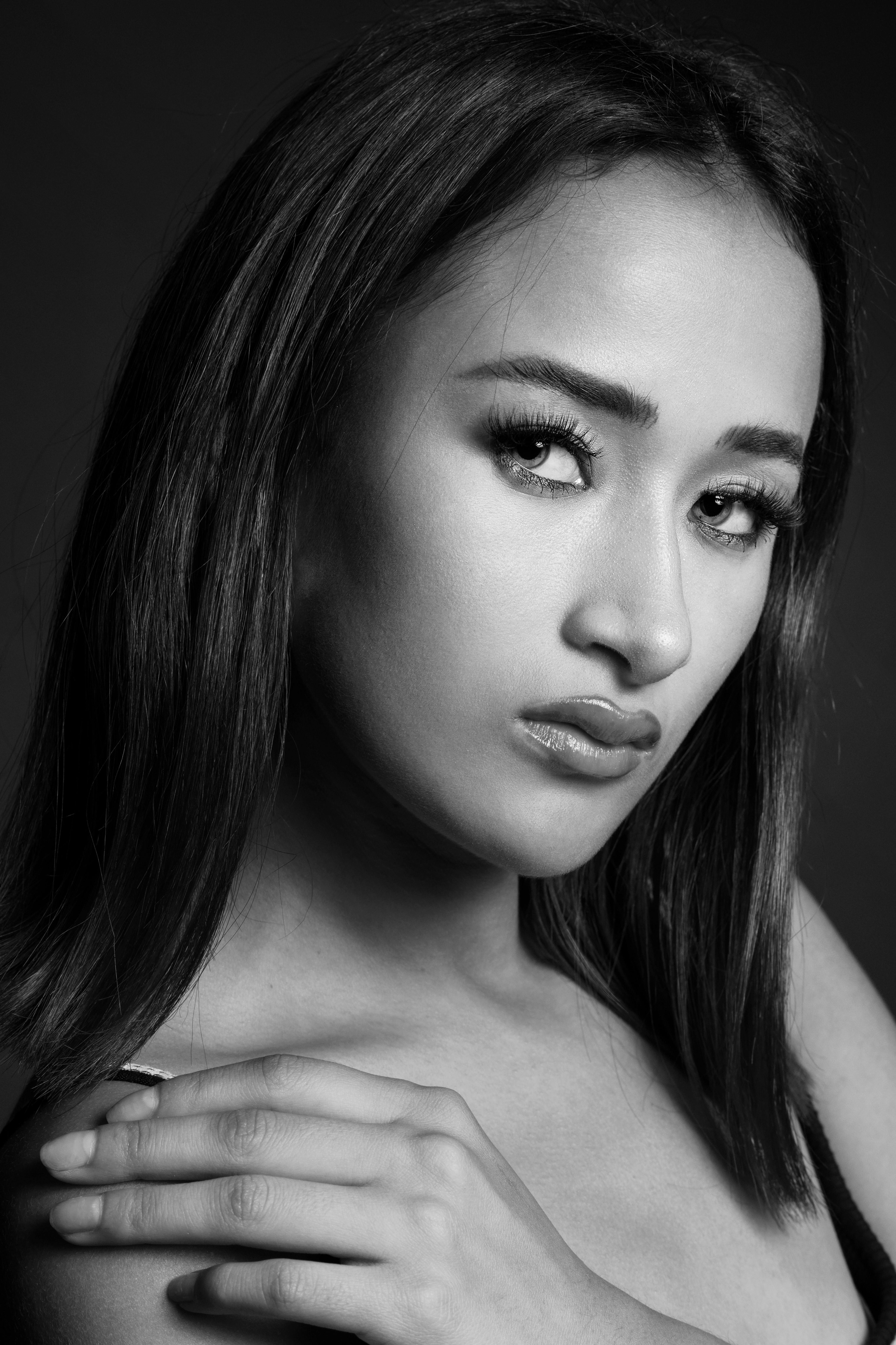 Striking Black and White Female Portrait · Free Stock Photo