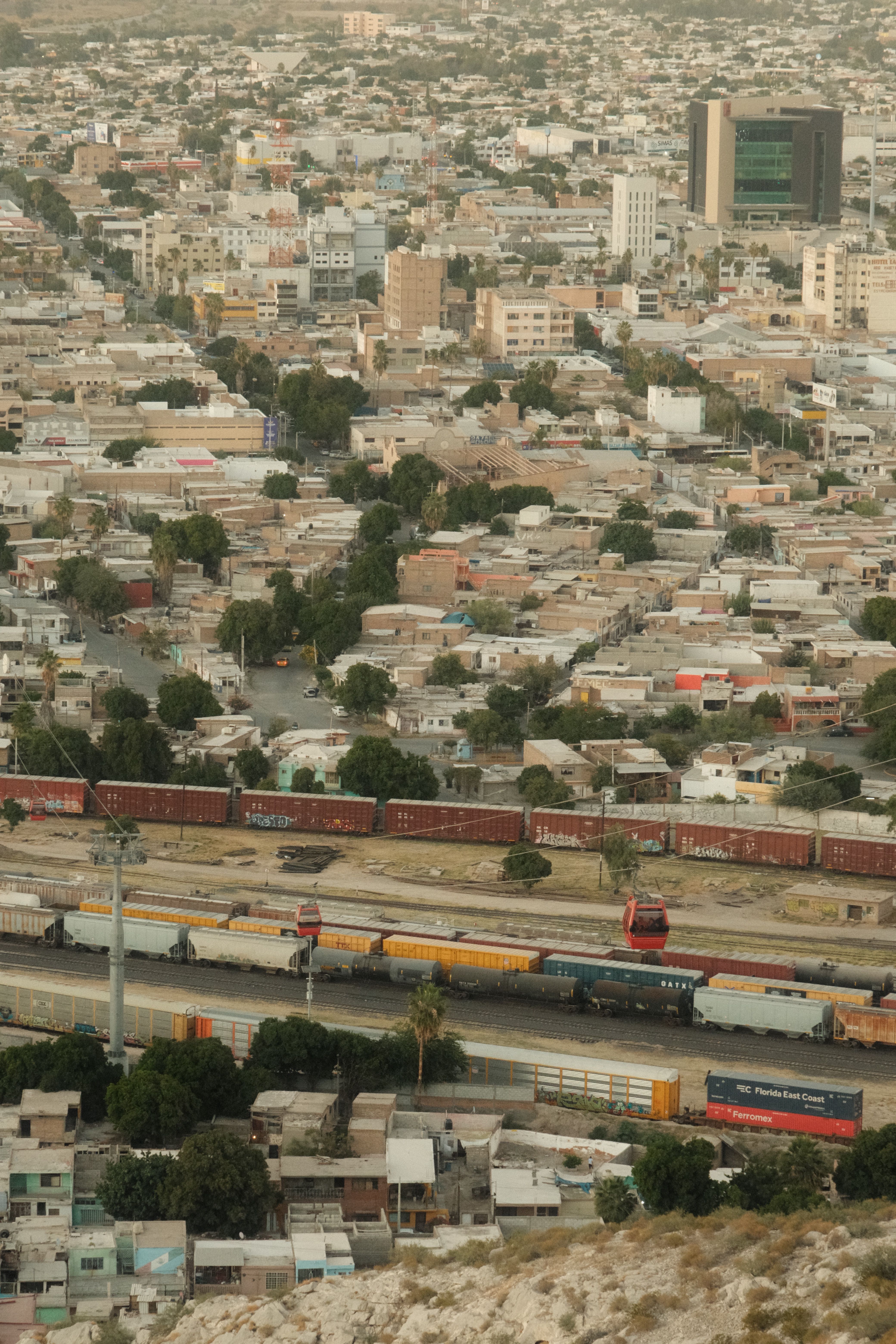 Aerial View of Urban Desert Cityscape at Dusk · Free Stock Photo
